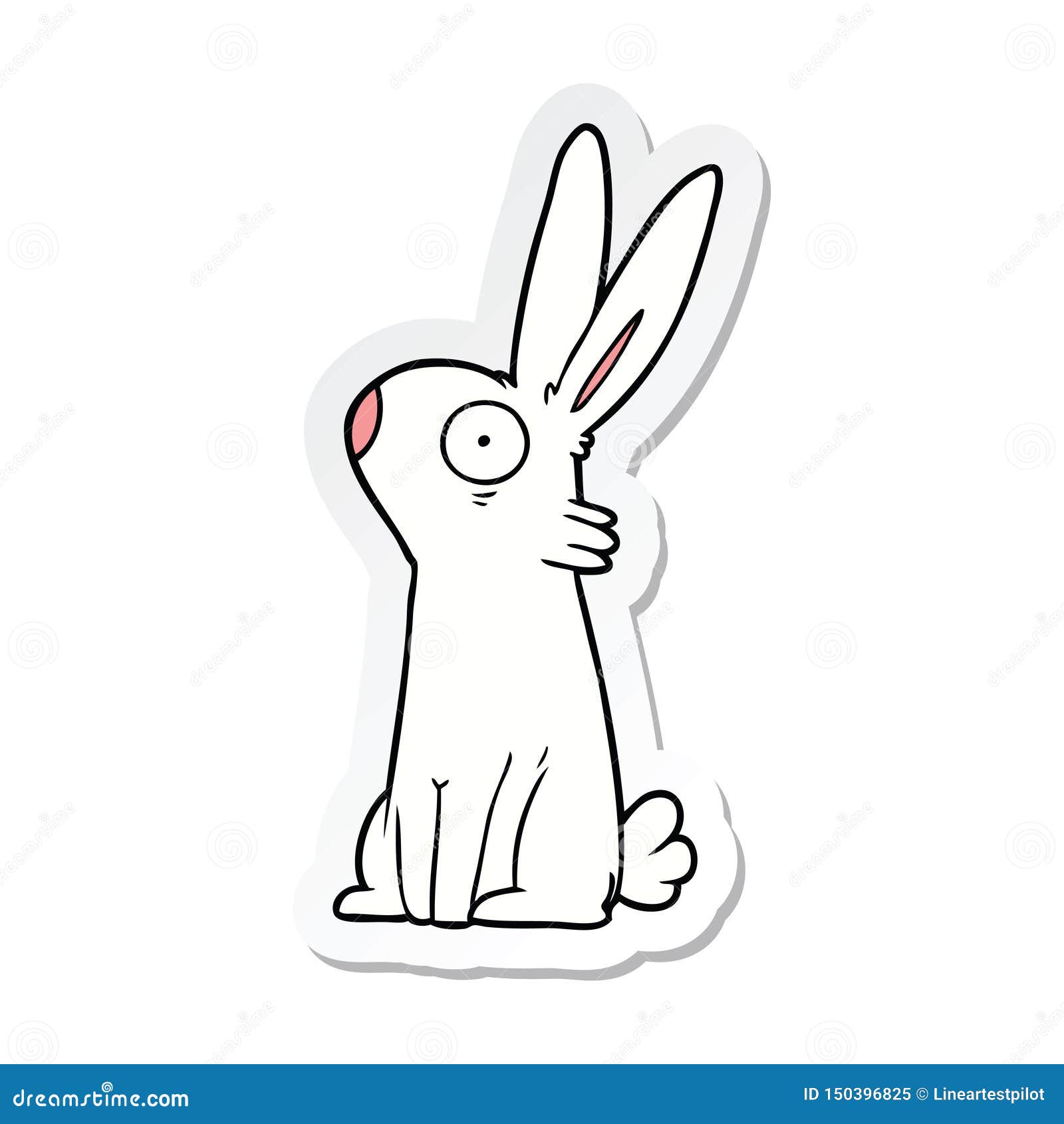 Sticker of a Cartoon Startled Rabbit Stock Vector - Illustration of ...