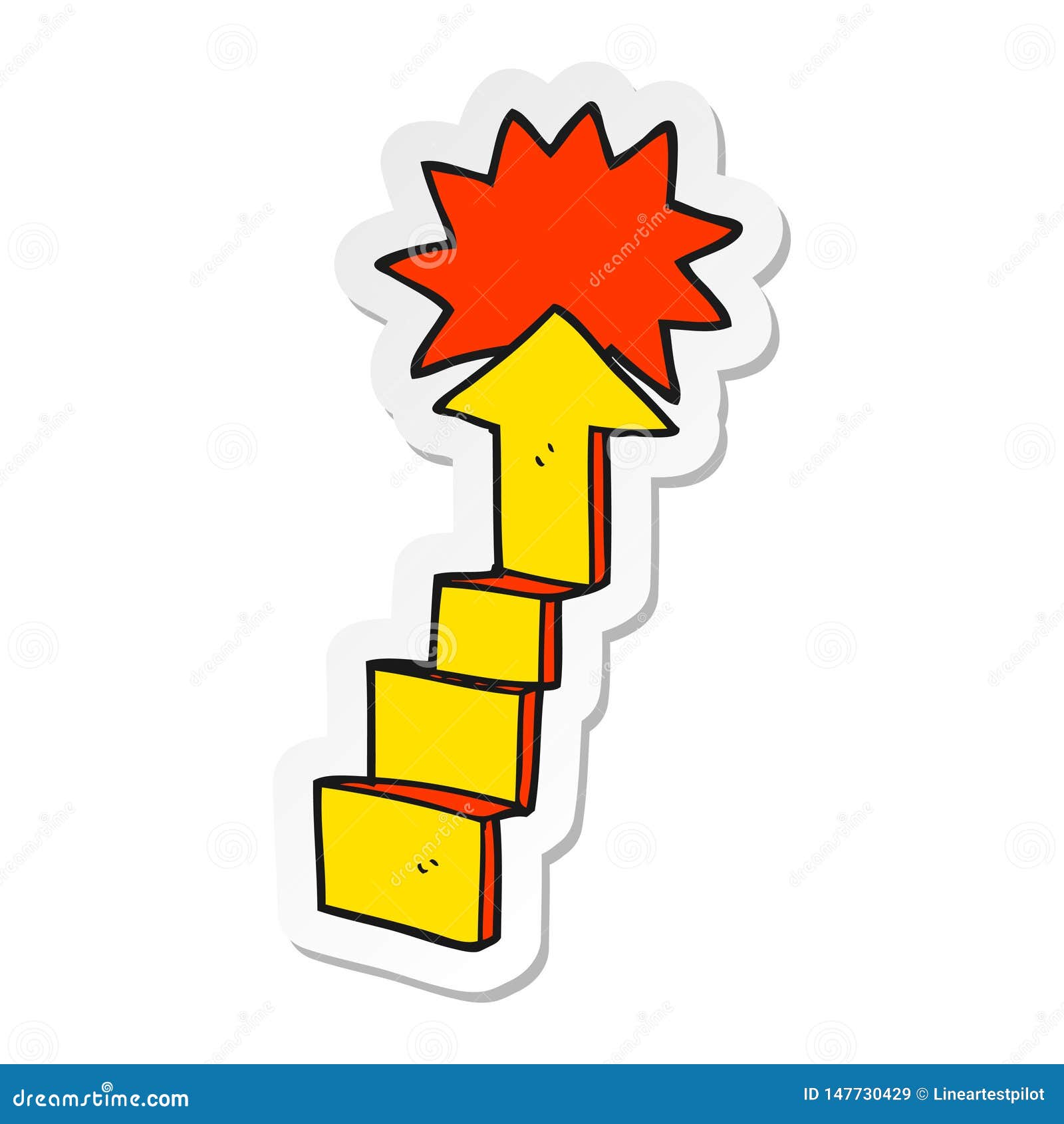 Sticker of a Cartoon Stepping Up Arrow Stock Vector - Illustration of ...
