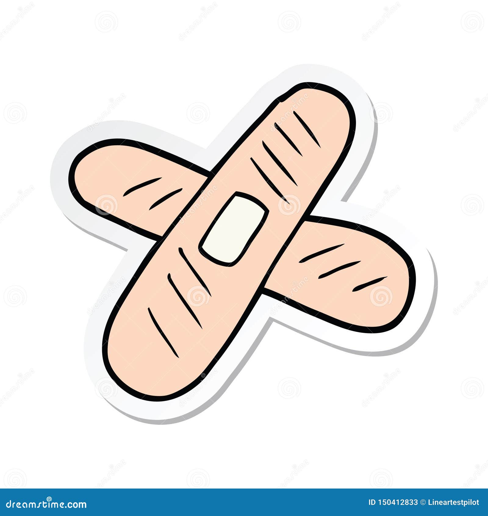 Sticker of a Cartoon Sticking Plaster Stock Vector - Illustration of ...