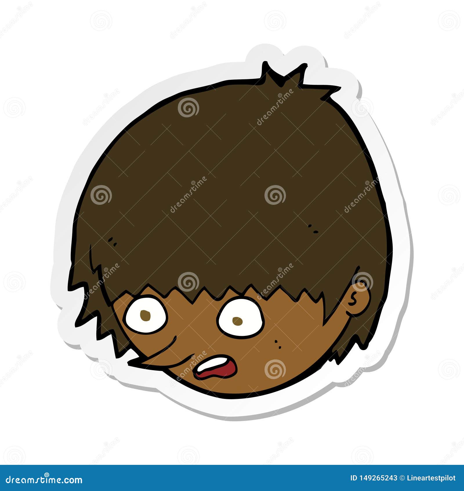 Sticker of a Cartoon Stressed Face Stock Vector - Illustration of ...