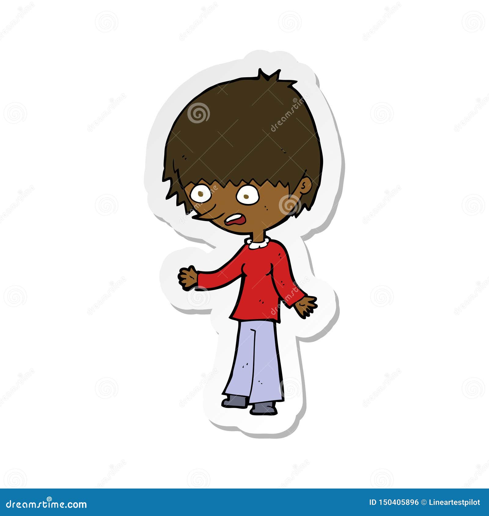 Sticker of a Cartoon Stressed Out Woman Stock Vector - Illustration of ...