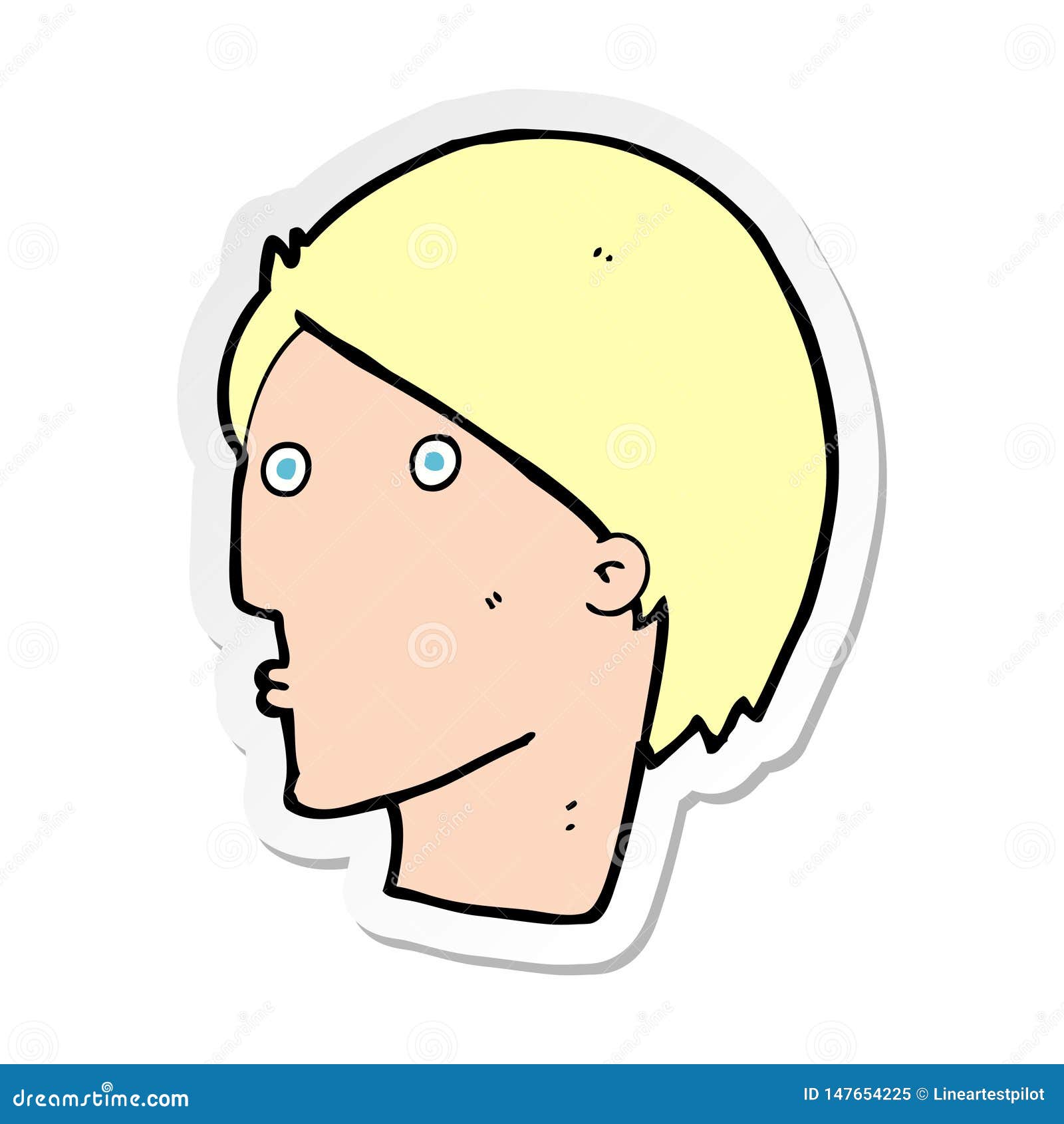 Sticker of a Cartoon Surprised Face Stock Vector - Illustration of ...
