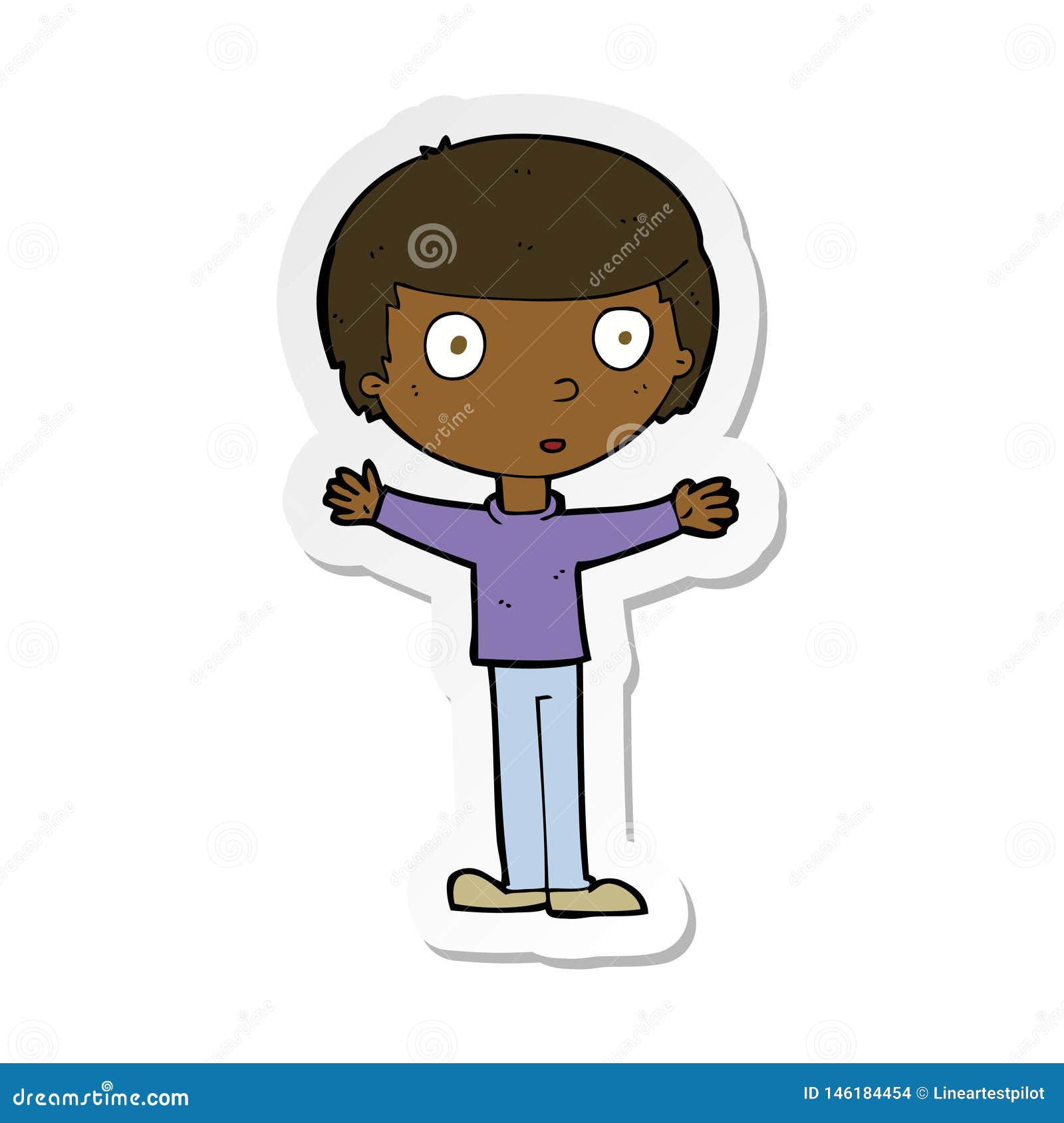Sticker of a Cartoon Surprised Man Stock Vector - Illustration of ...