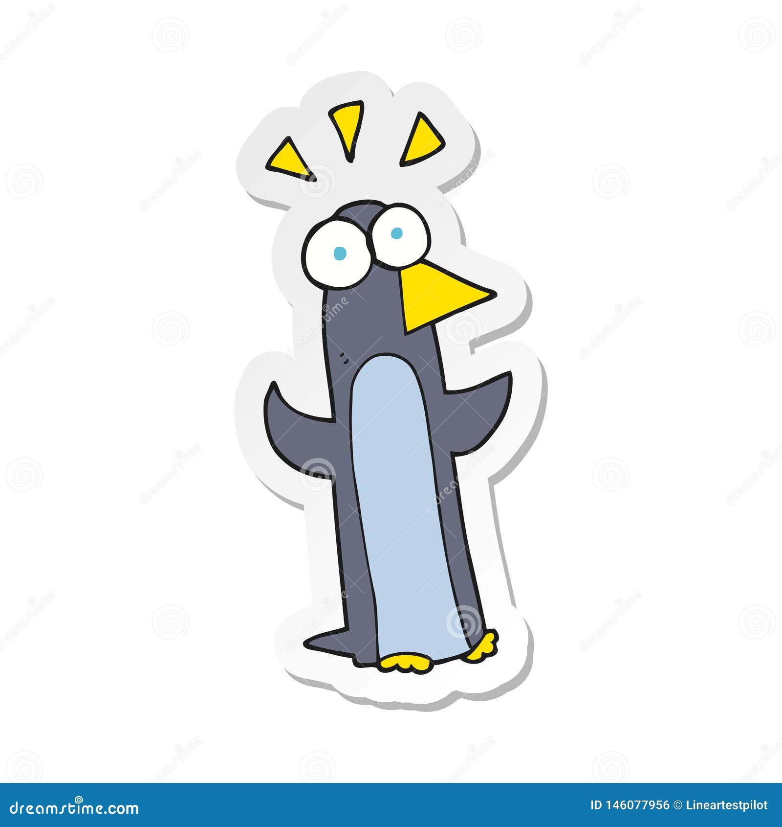 Surprised Penguin Character Bird Illustration Cartoon Coloring ...