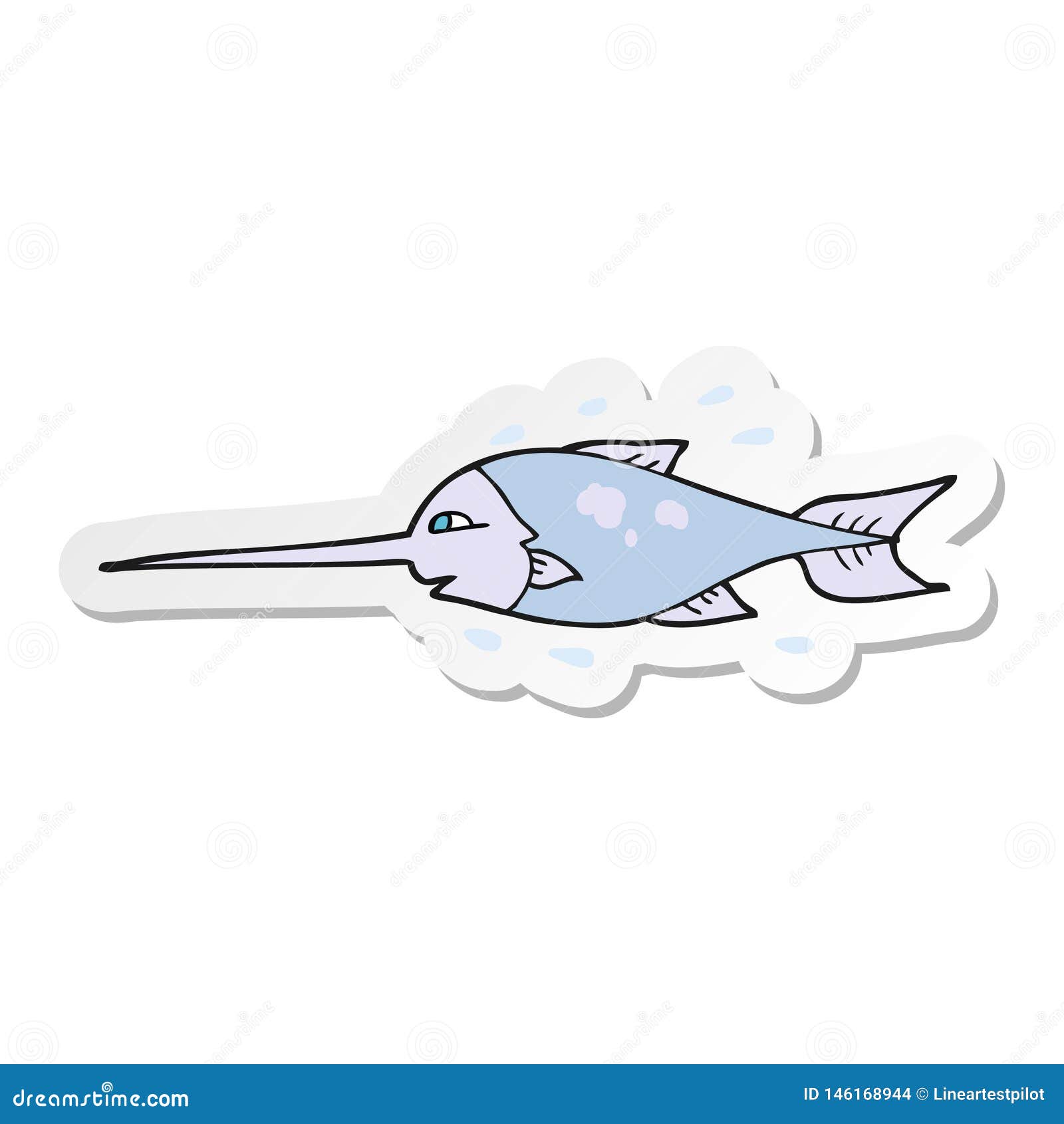 Sticker of a Cartoon Swordfish Stock Vector - Illustration of swordfish ...