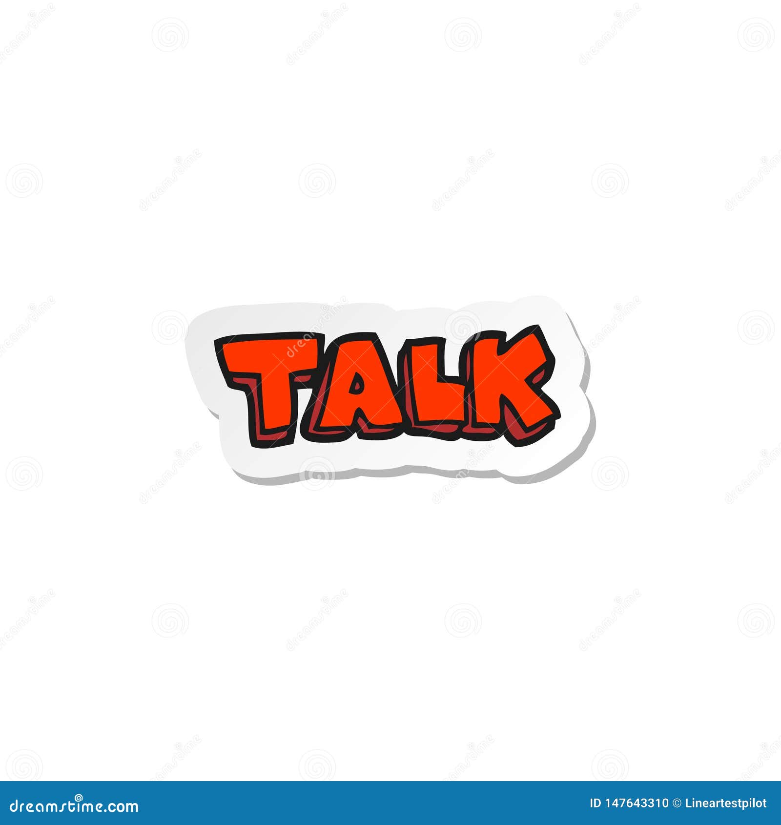 Sticker of a Cartoon Talk Symbol Stock Vector - Illustration of crazy ...