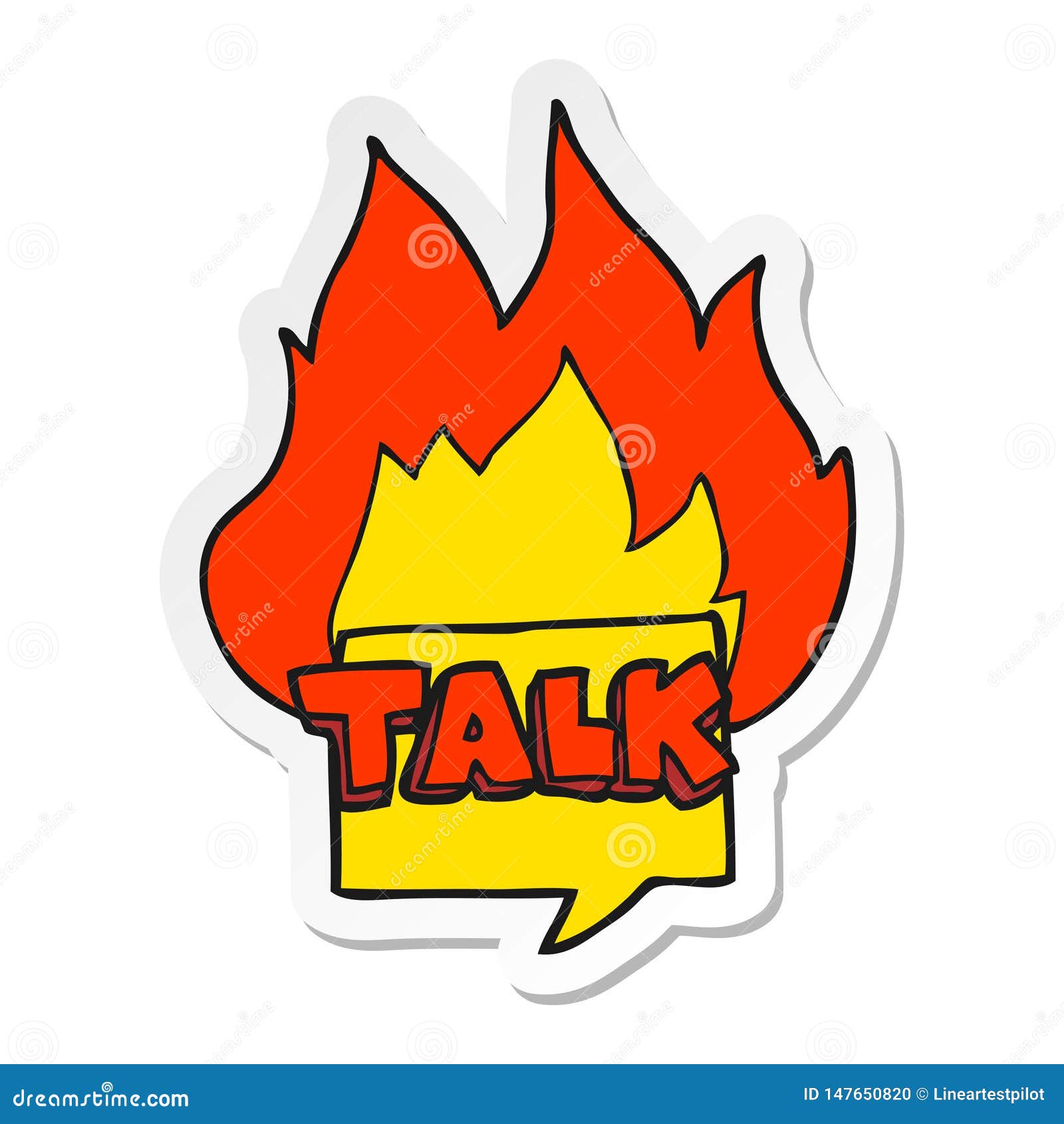 Sticker of a Cartoon Talk Symbol Stock Vector - Illustration of artwork ...