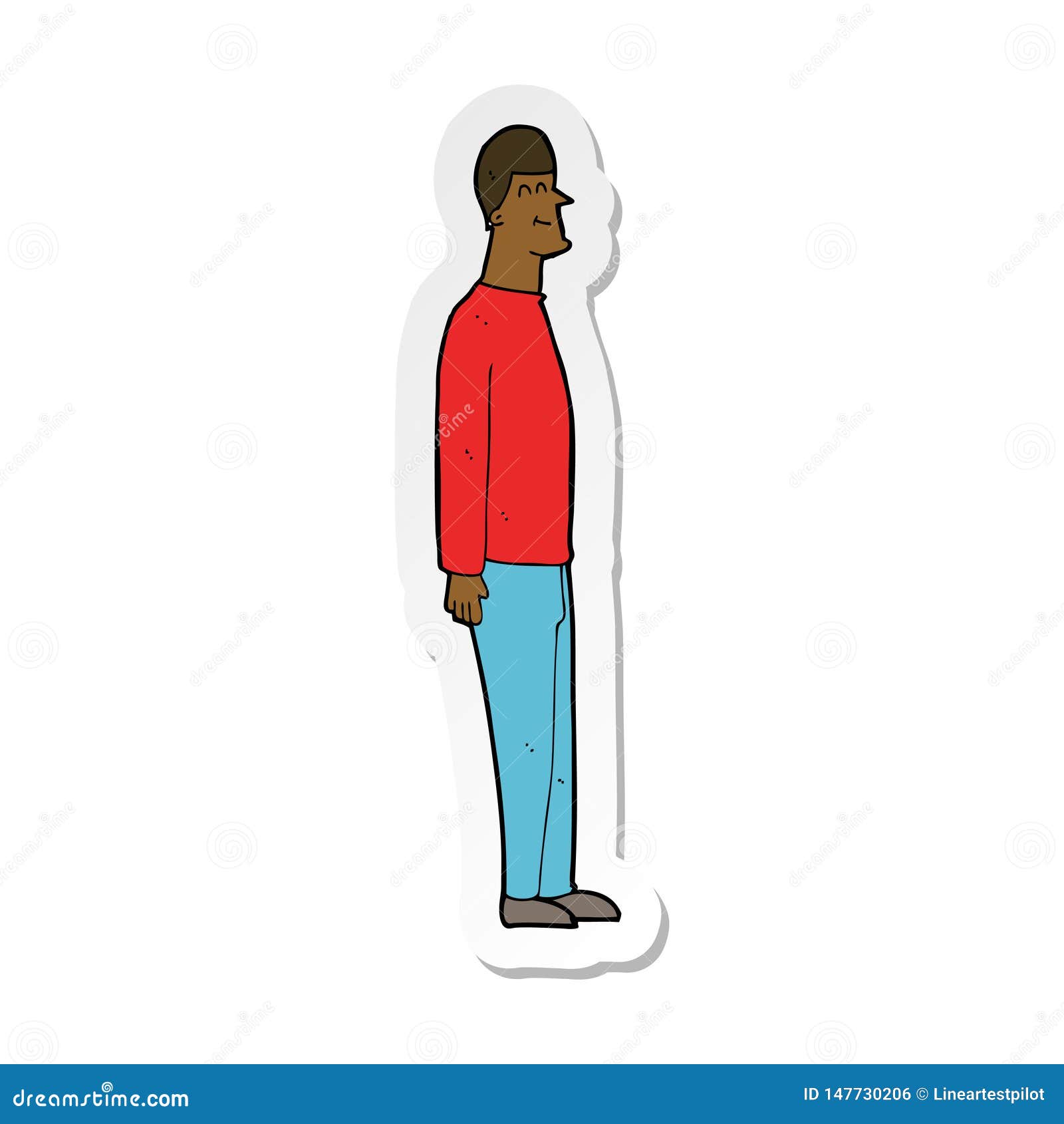 Sticker of a Cartoon Tall Man Stock Vector - Illustration of cartoon ...