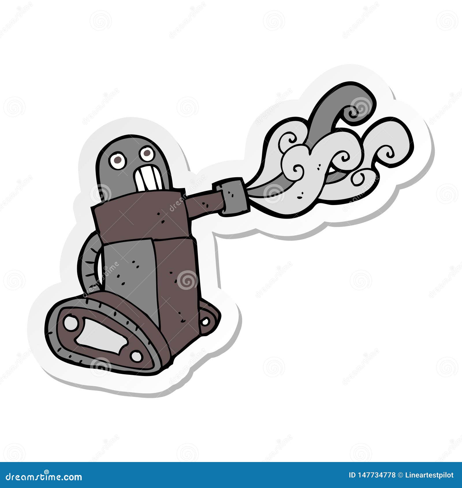 Sticker of a Cartoon Tank Robot Stock Vector - Illustration of ...