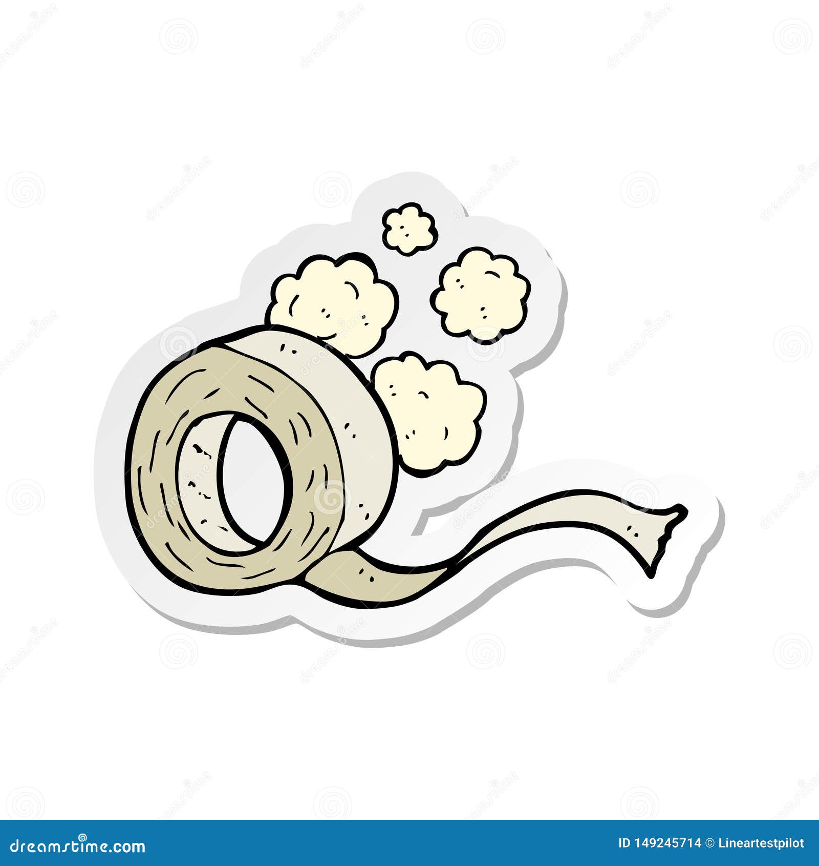 Sticker of a cartoon tape stock vector. Illustration of symbol - 149245714