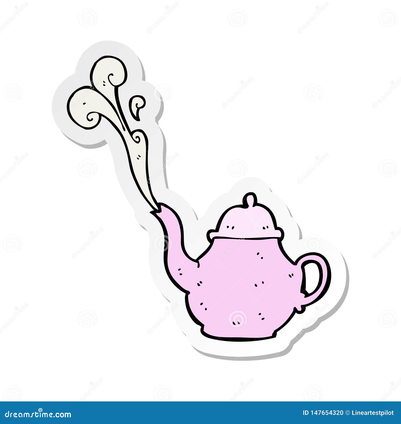 Sticker of a Cartoon Teapot Stock Vector - Illustration of drawn, silly ...