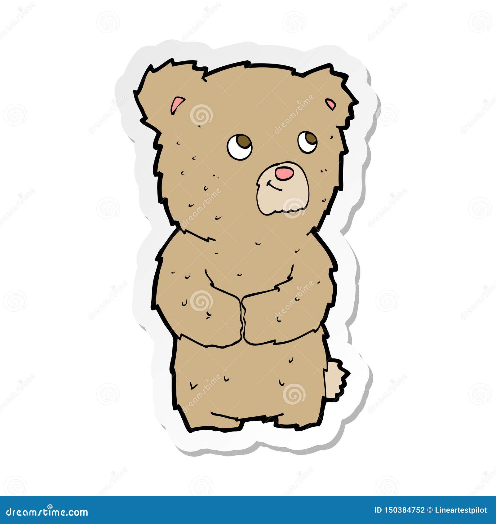 Sticker of a Cartoon Teddy Bear Stock Vector - Illustration of hand ...