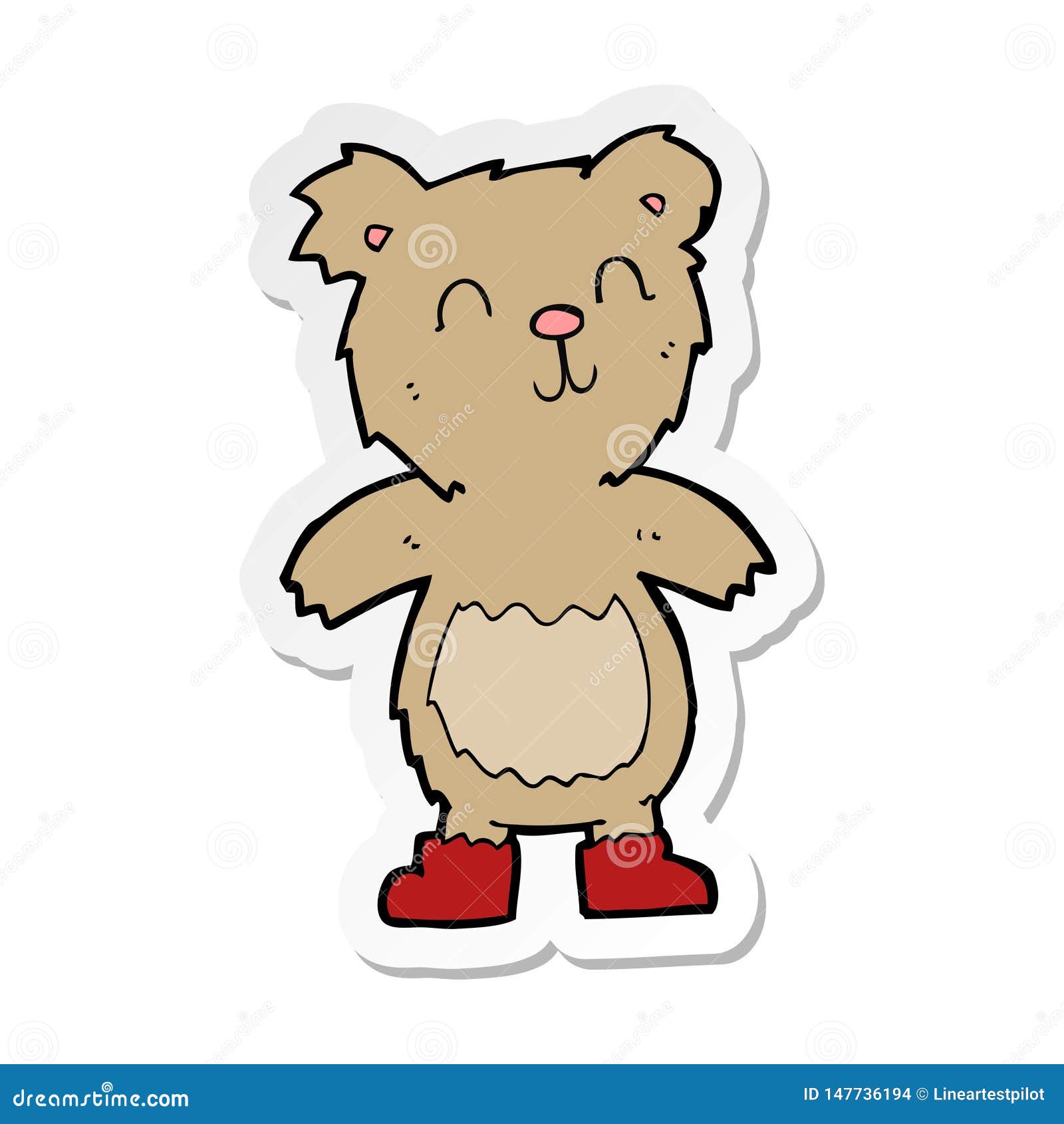 Sticker of a Cartoon Teddy Bear Stock Vector - Illustration of teddy ...