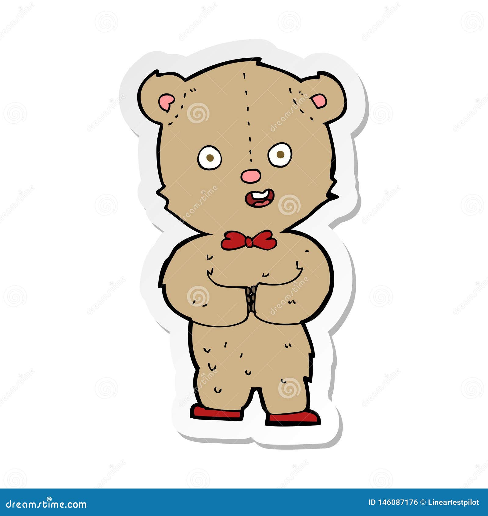 Sticker of a Cartoon Teddy Bear Stock Vector - Illustration of design ...
