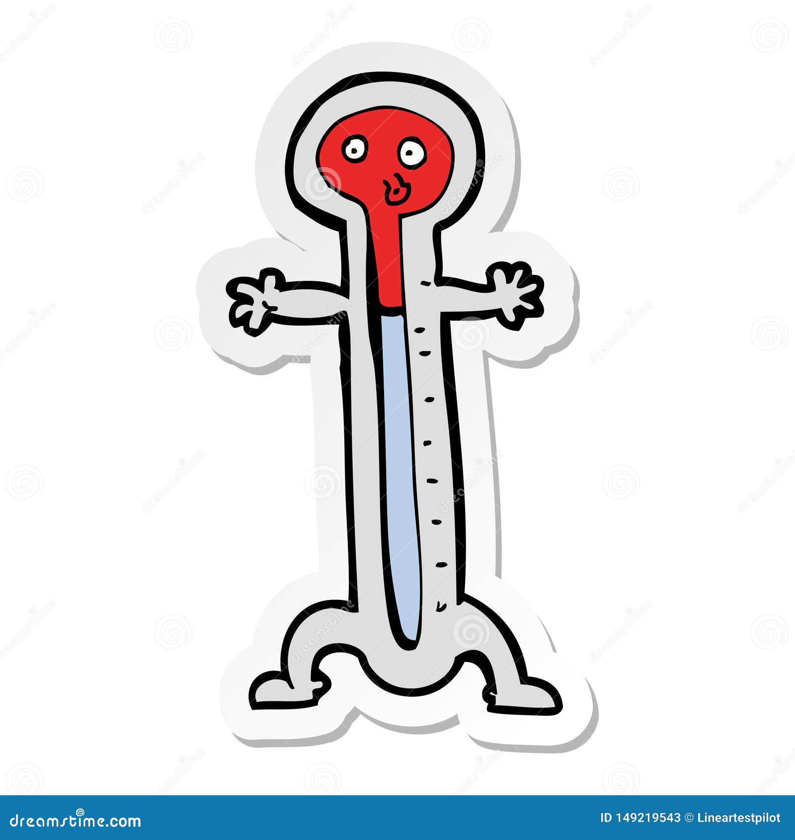 Sticker of a Cartoon Thermometer Stock Vector - Illustration of ...