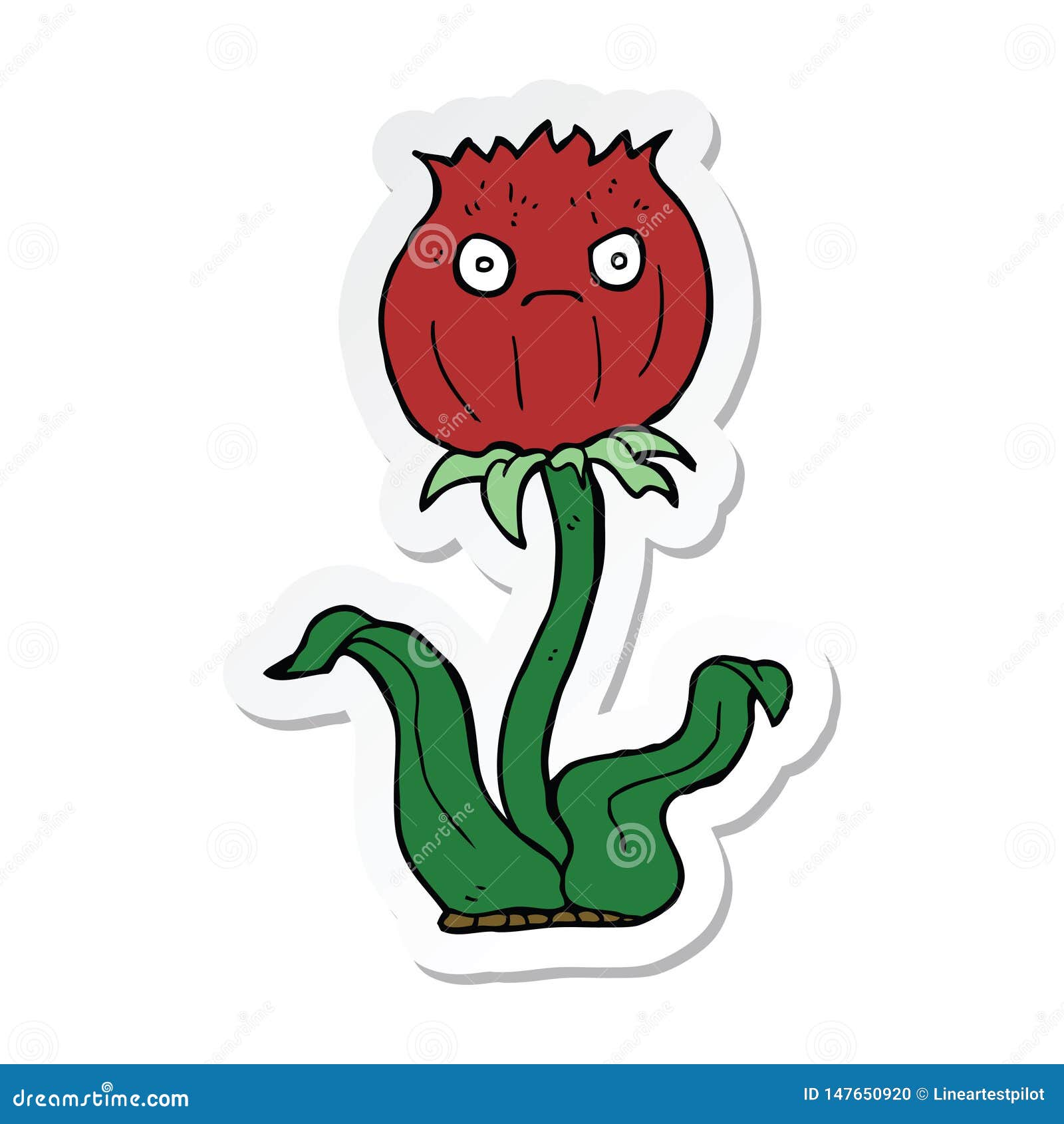 Sticker of a Cartoon Thistle Stock Vector - Illustration of character ...