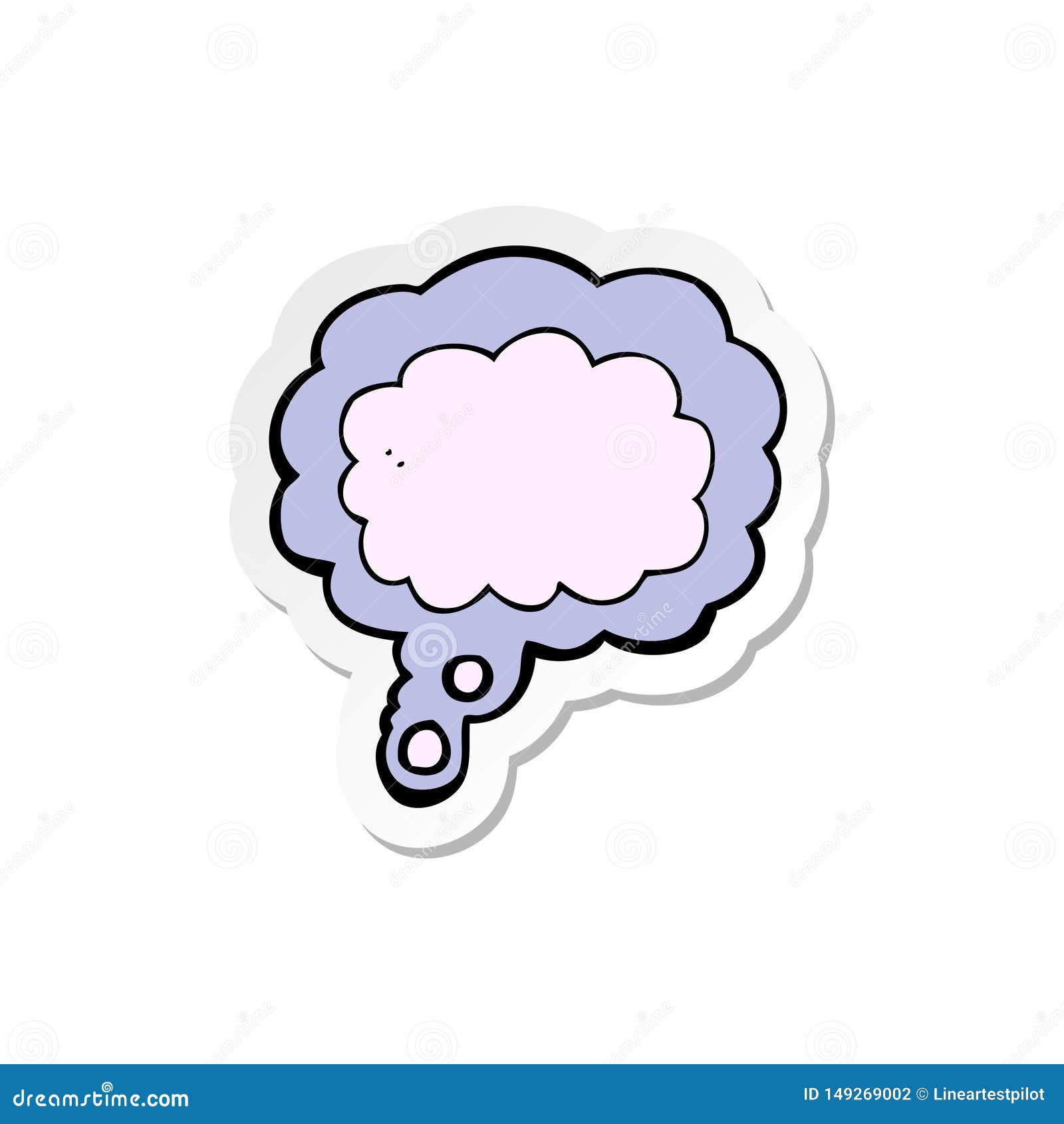 Sticker of a Cartoon Thought Cloud Stock Vector - Illustration of ...