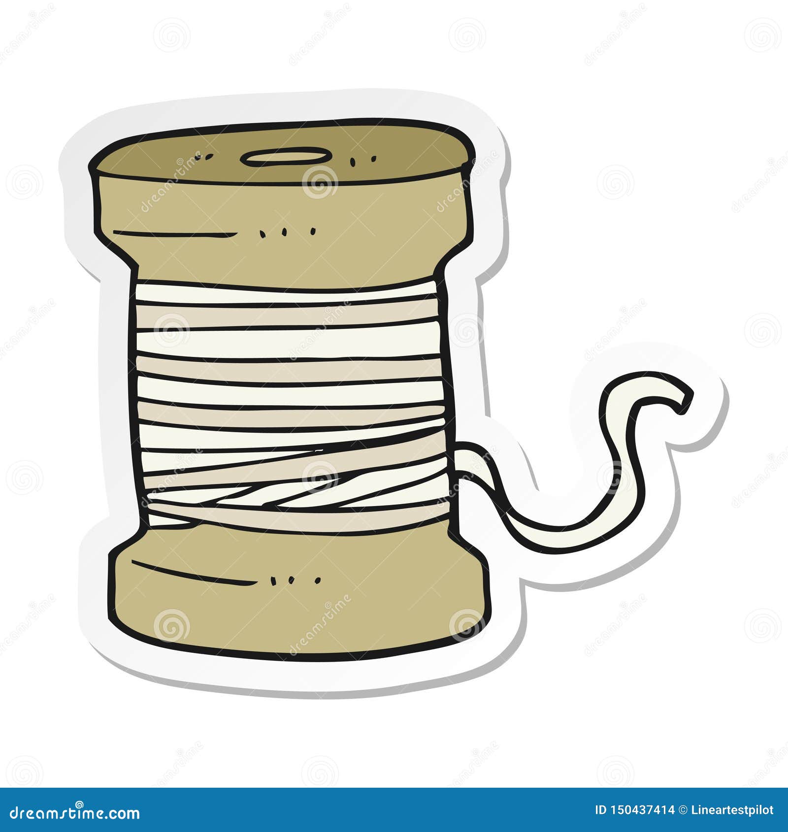 Sticker of a Cartoon Thread Stock Vector - Illustration of thread ...