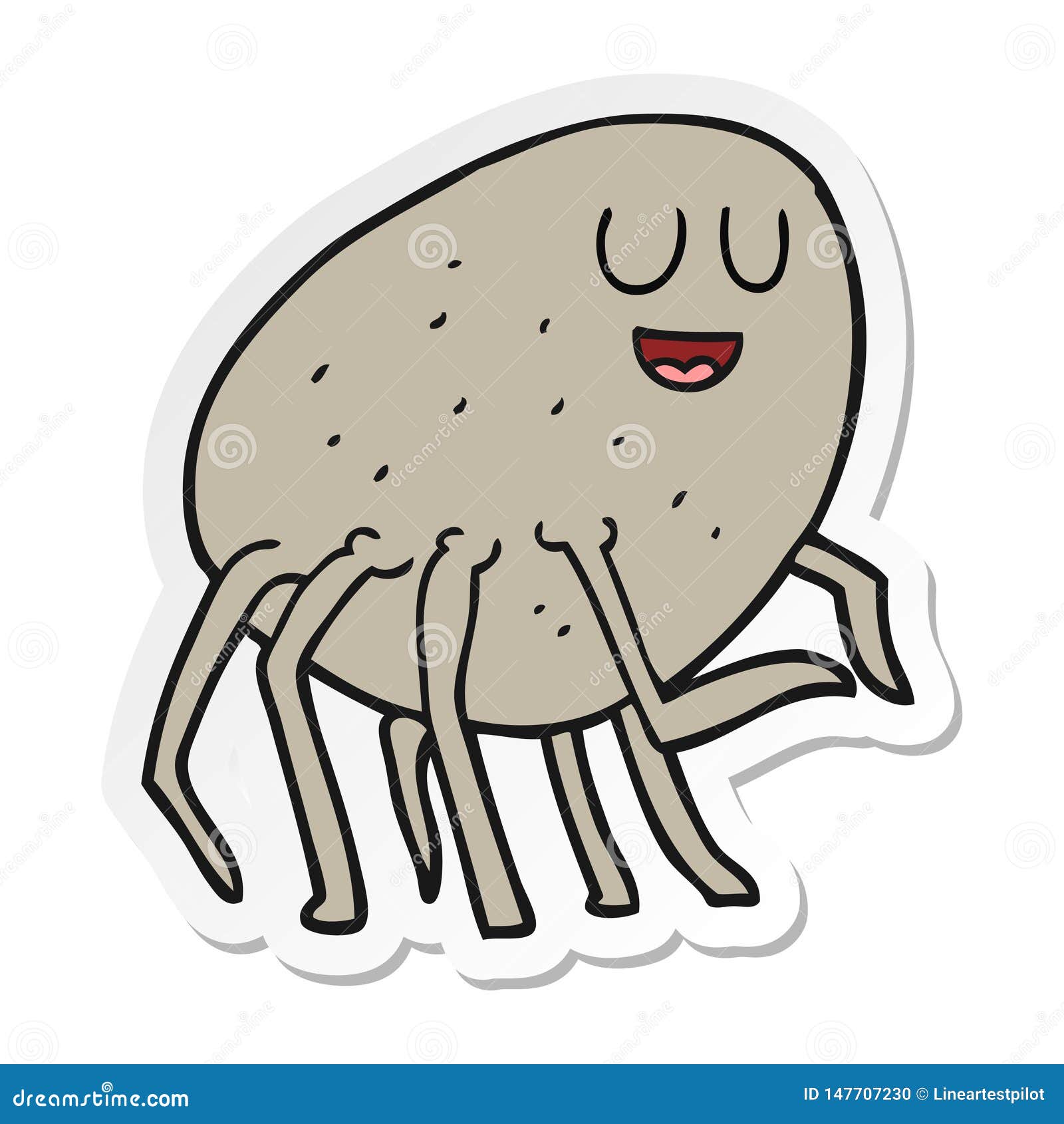 Sticker of a cartoon tick stock vector. Illustration of freehand ...