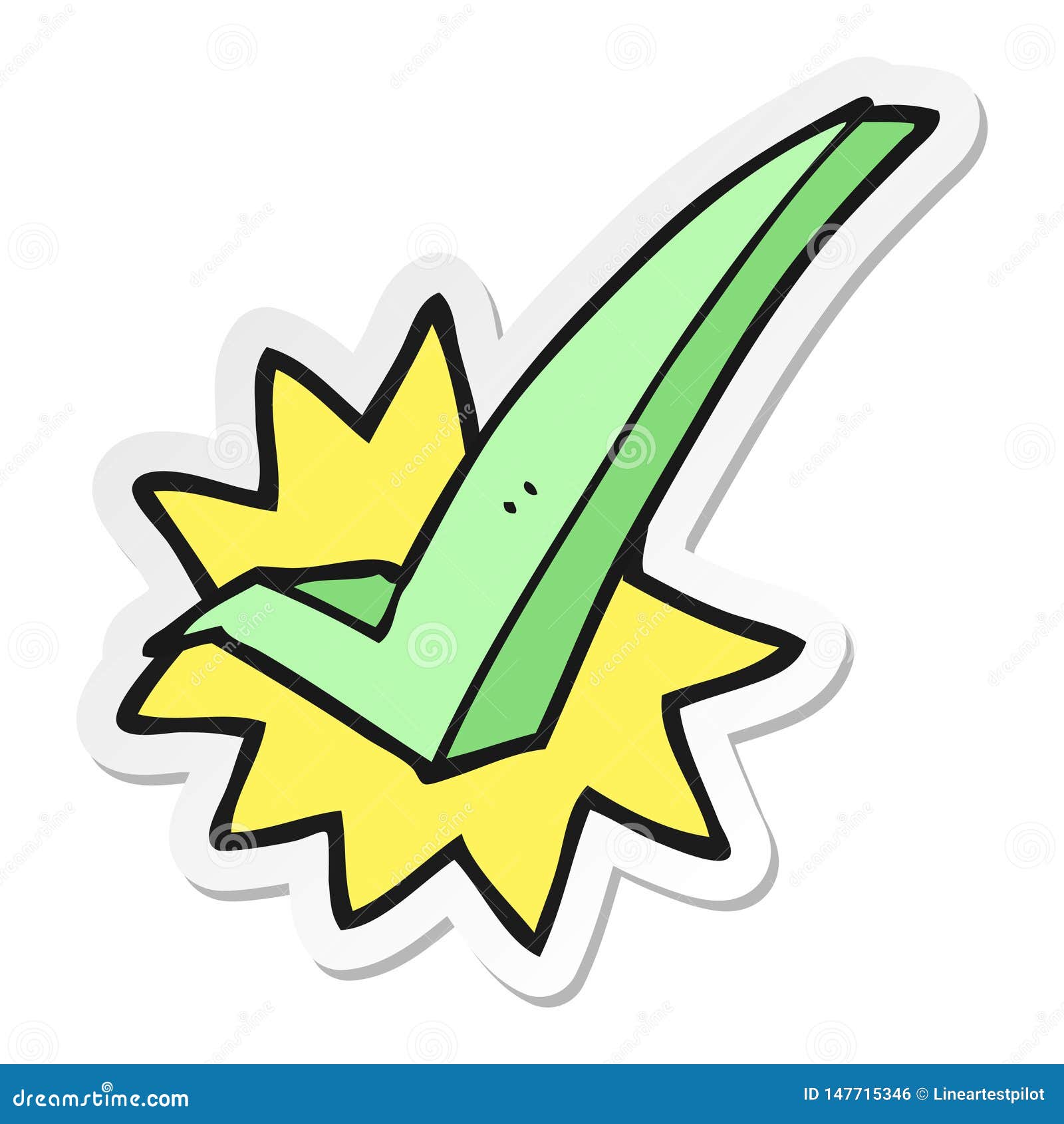 Sticker of a Cartoon Tick Symbol Stock Vector - Illustration of ...