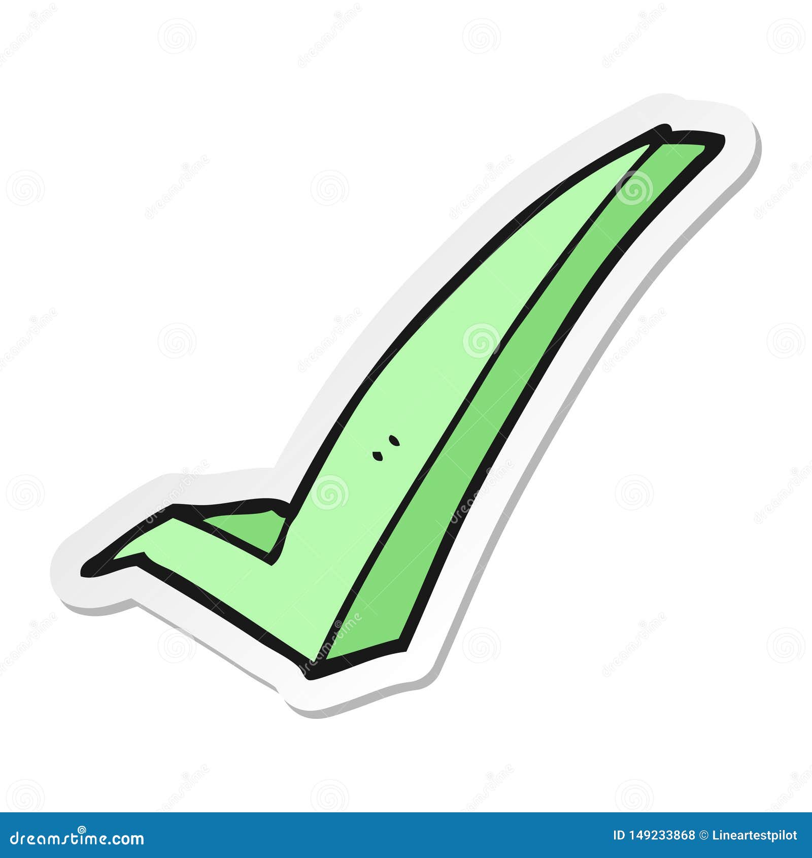 Sticker of a Cartoon Tick Symbol Stock Vector - Illustration of ...