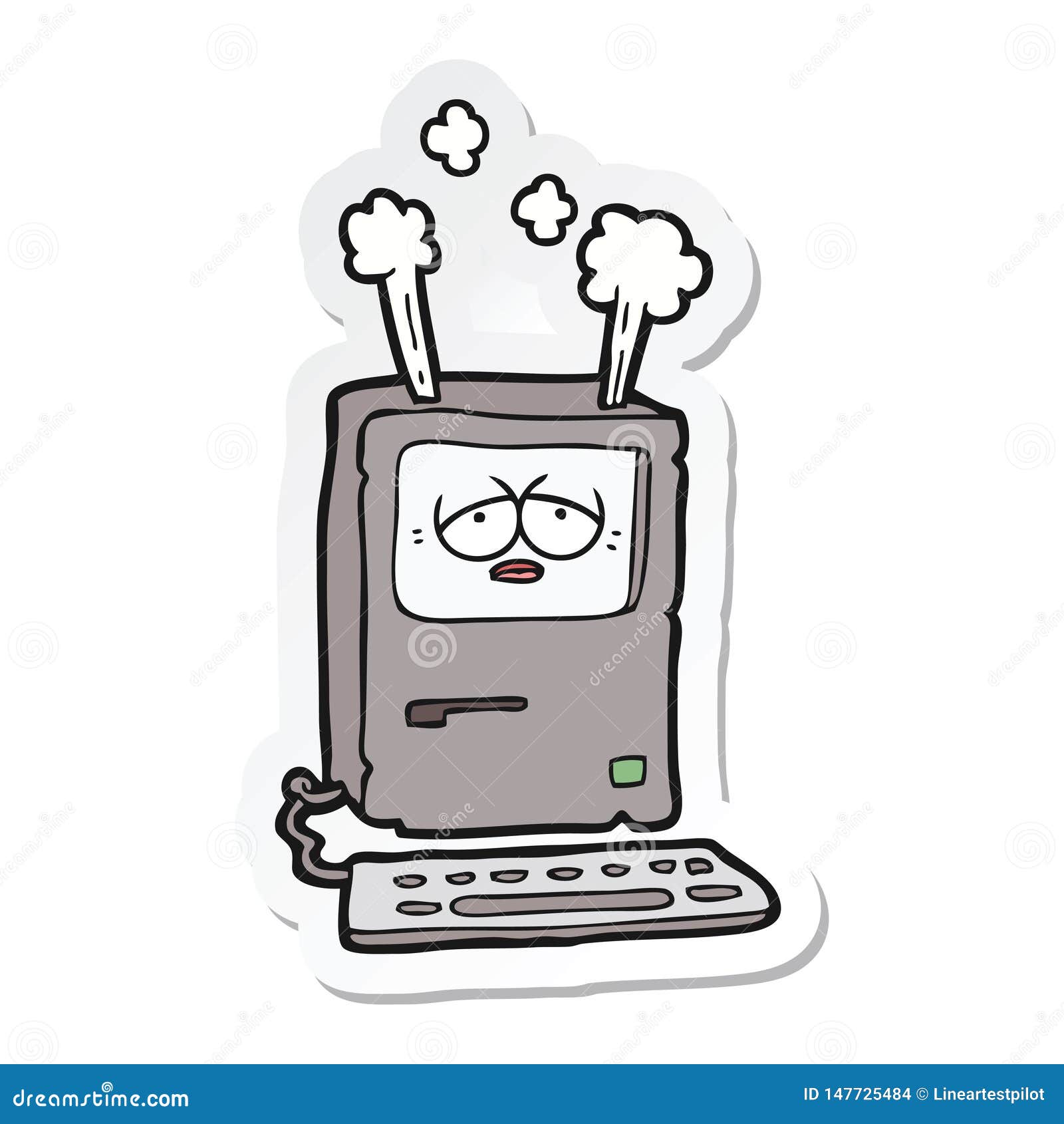 Tired Computer Cartoon Stock Illustration | CartoonDealer.com #44054374