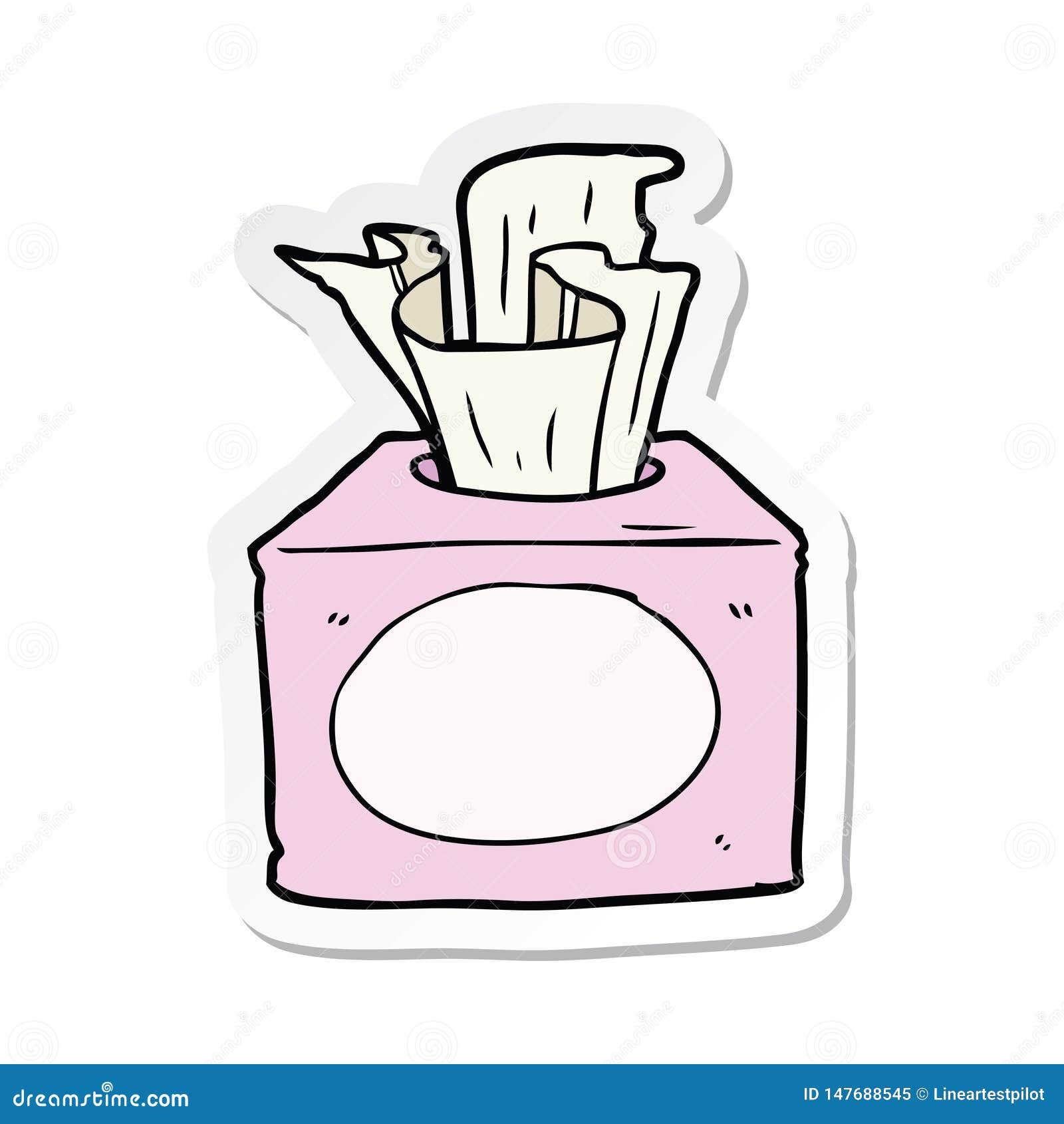 Sticker of a Cartoon Tissues Stock Vector - Illustration of funny ...