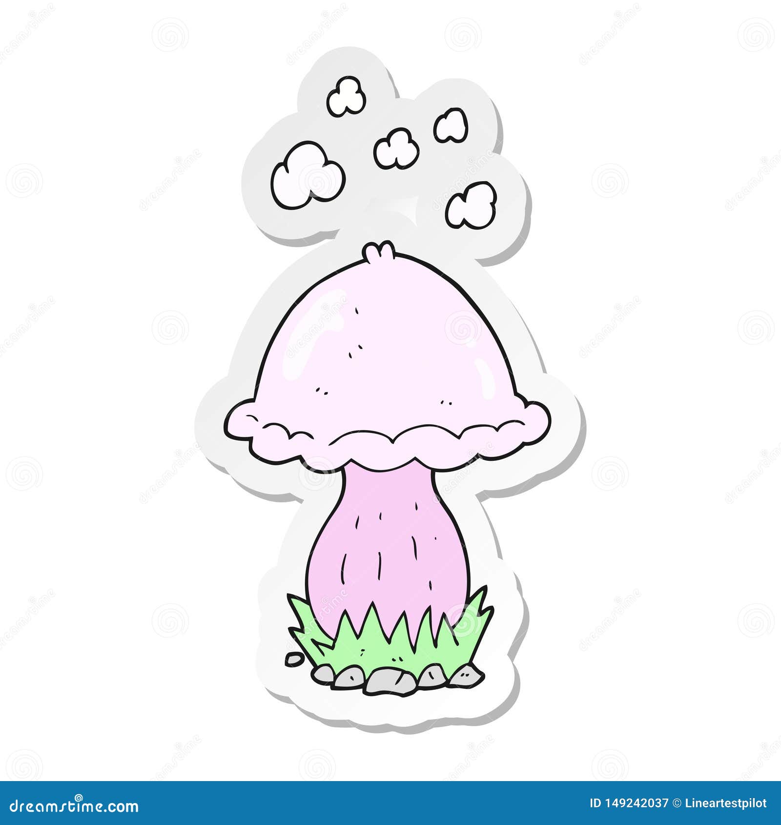 Cartoon Toadstool Character Isolated On White Background ...