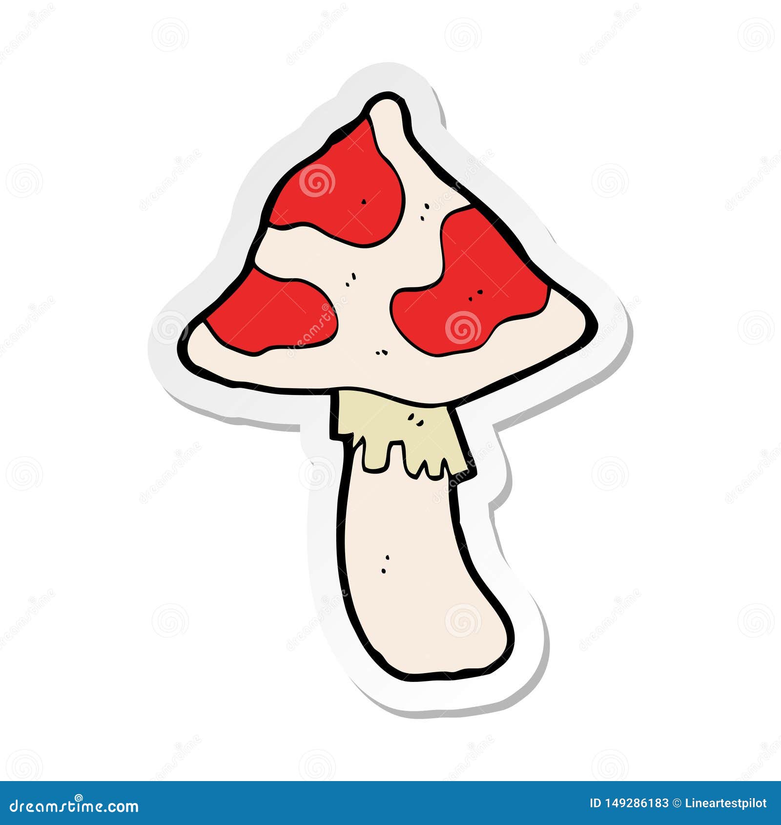 Sticker of a Cartoon Toadstool Stock Vector - Illustration of sign ...