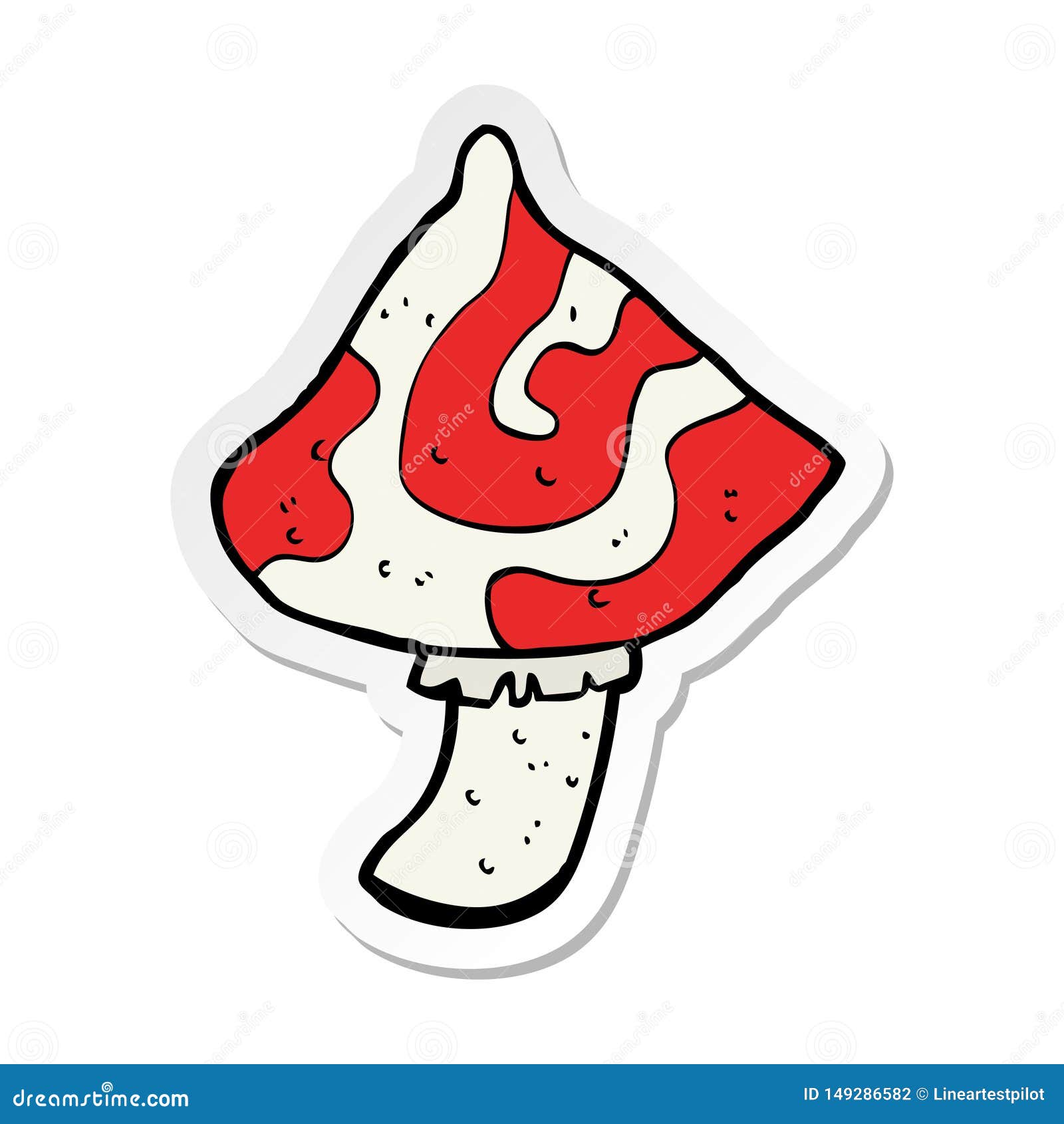 Cartoon Toadstool Character Isolated On White Background ...