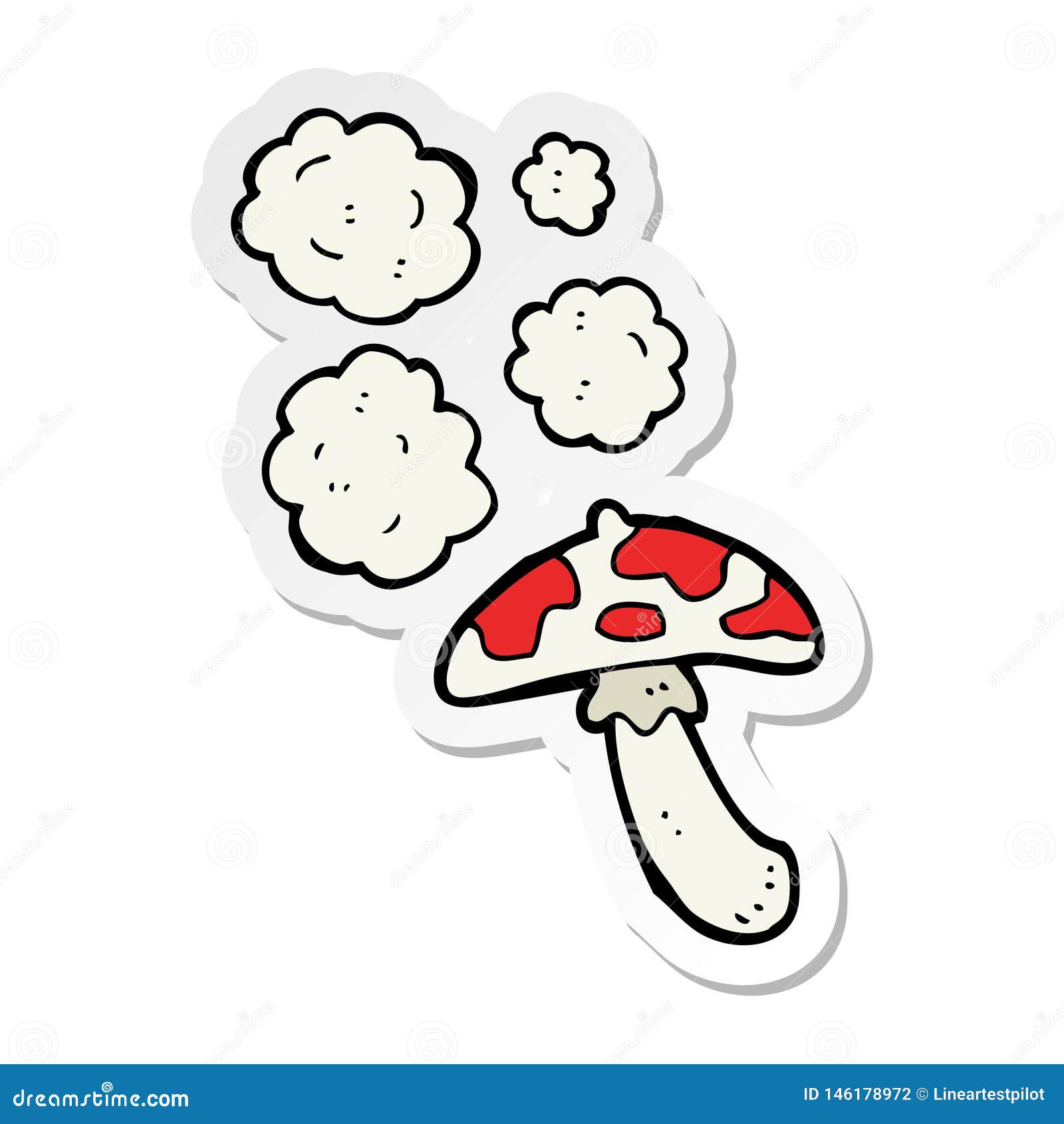 Sticker of a Cartoon Toadstool Stock Vector - Illustration of doodle ...