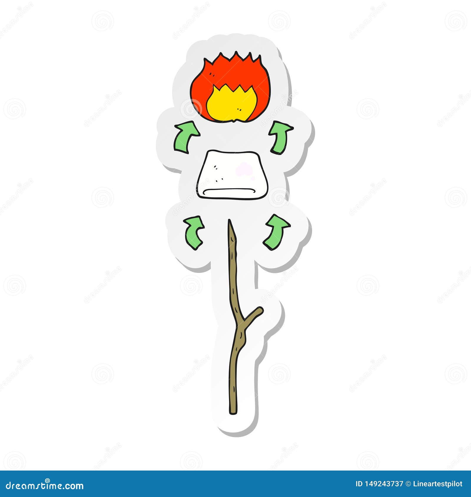 Sticker of a Cartoon Toasted Marshmallow Stock Vector - Illustration of ...
