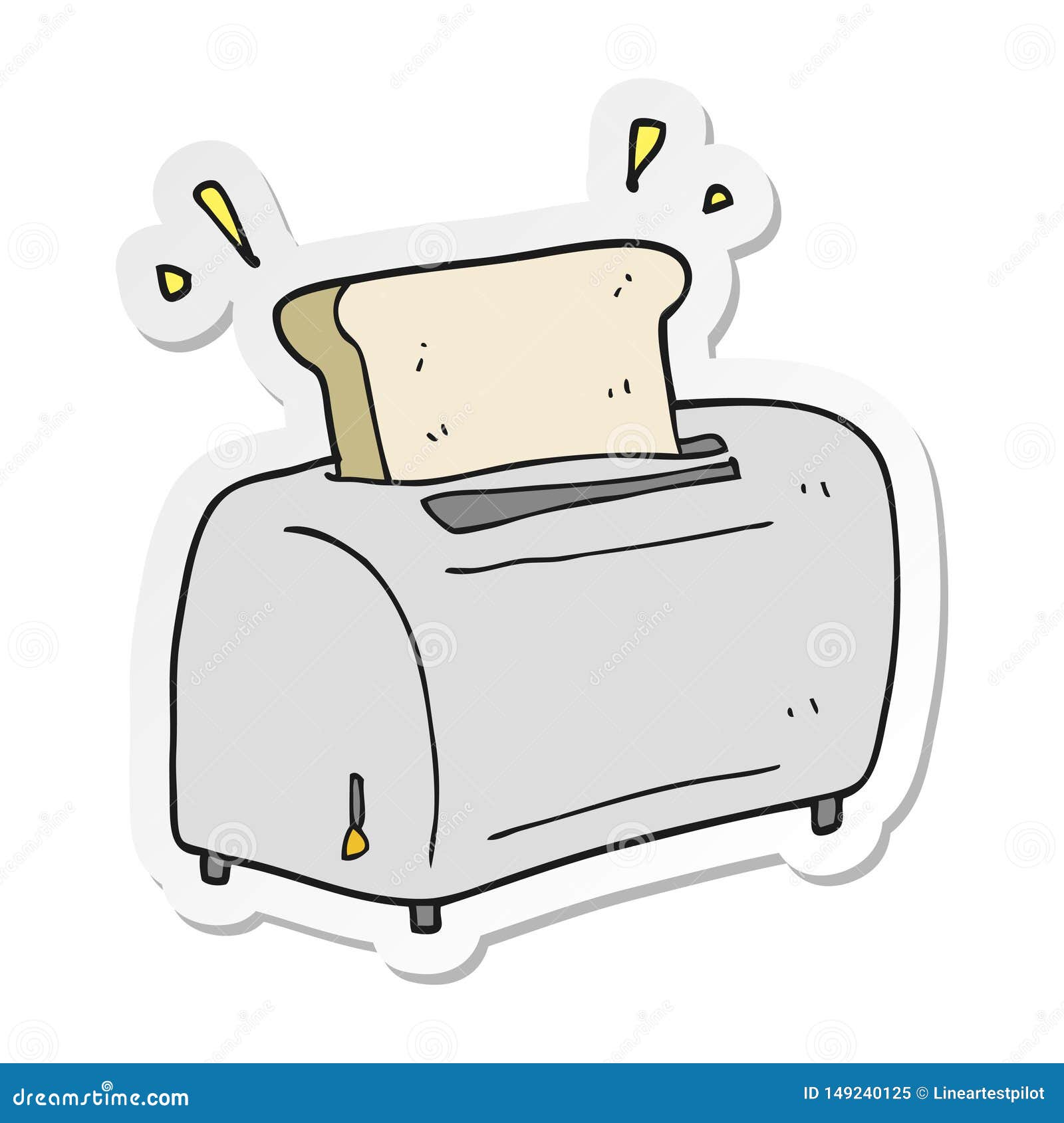 Sticker of a Cartoon Toaster Stock Vector - Illustration of icon ...