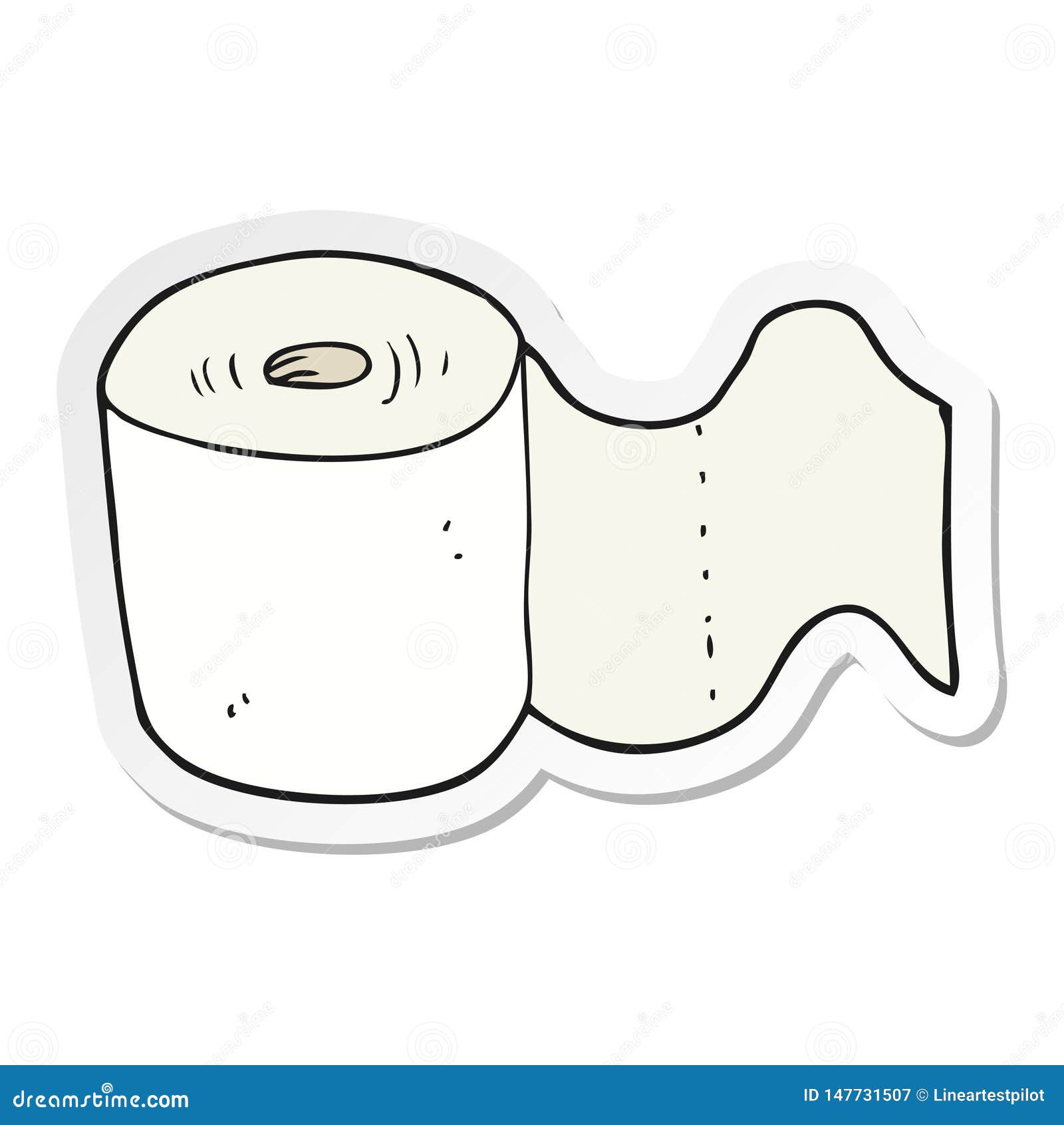 Sticker of a Cartoon Toilet Roll Stock Vector - Illustration of roll ...