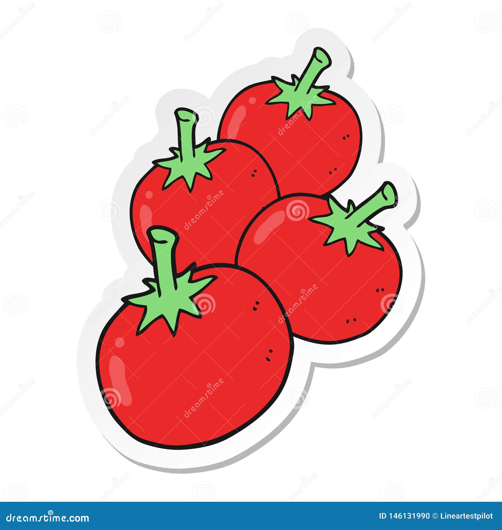 Sticker of a Cartoon Tomato Stock Vector - Illustration of tomato ...