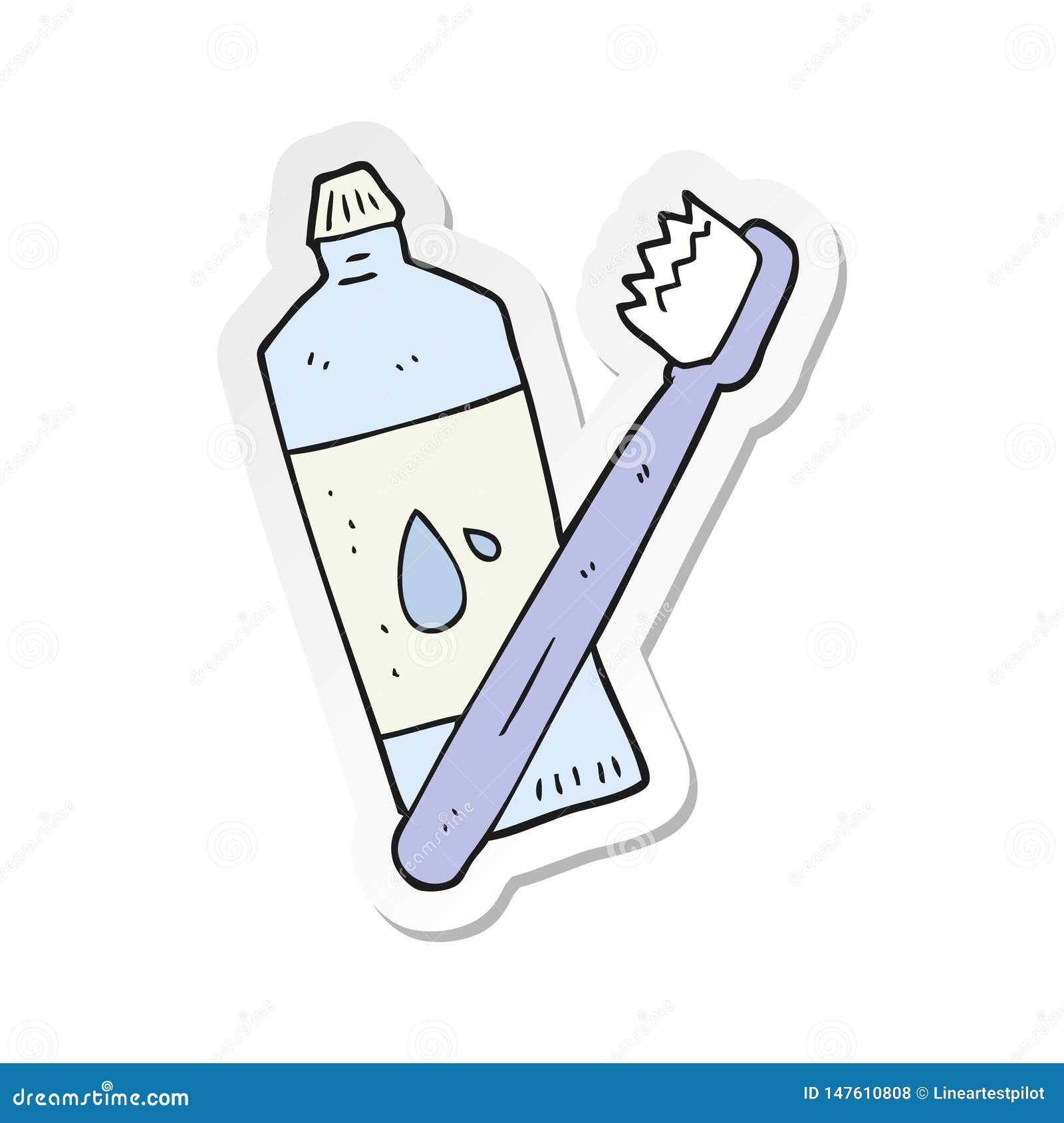 Sticker of a Cartoon Toothbrush Stock Vector - Illustration of cute ...