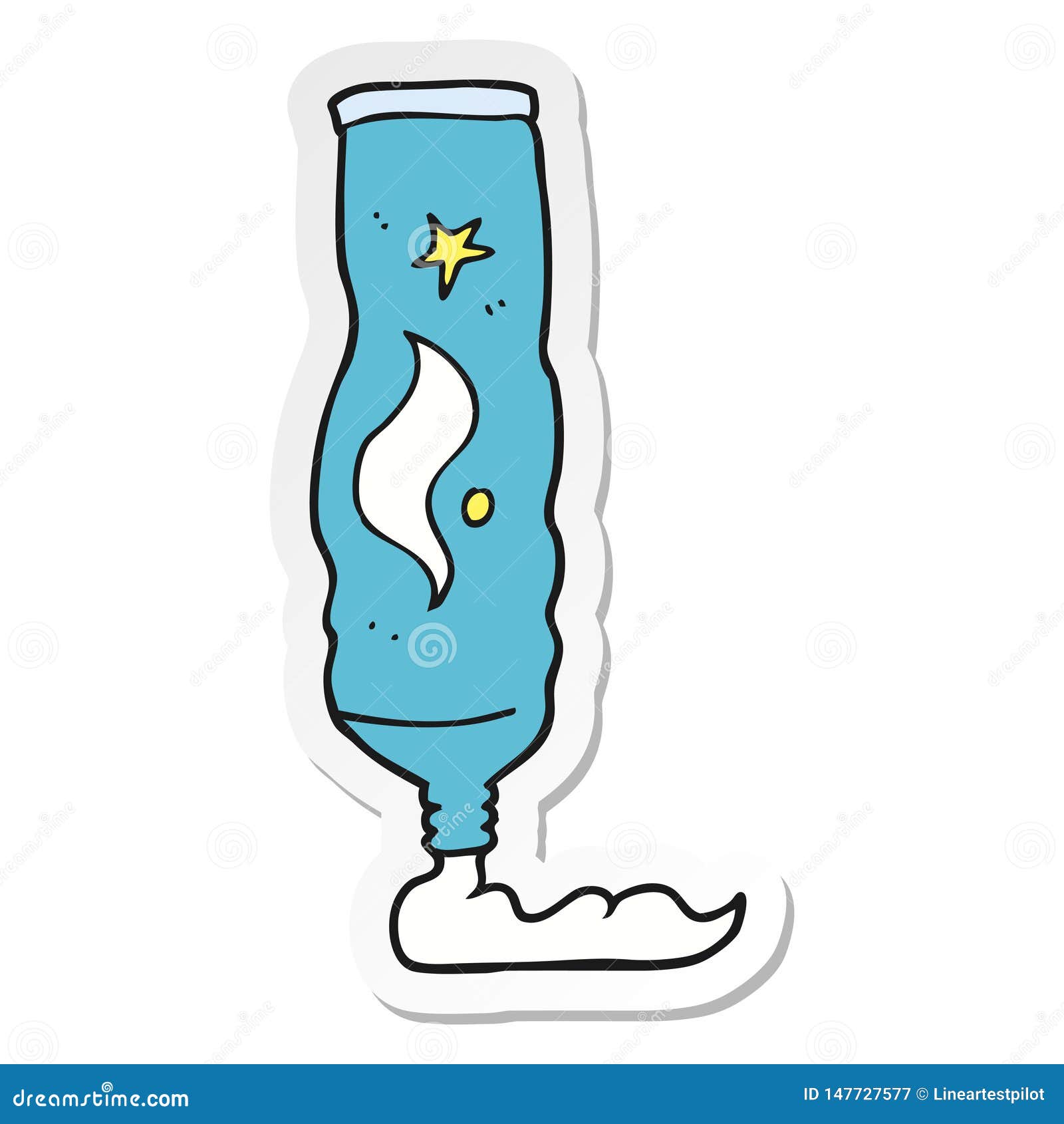 Sticker of a Cartoon Toothpaste Tube Stock Vector - Illustration of ...