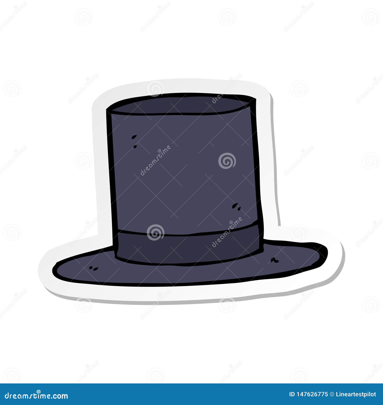 Sticker of a Cartoon Top Hat Stock Vector - Illustration of cute, icon ...