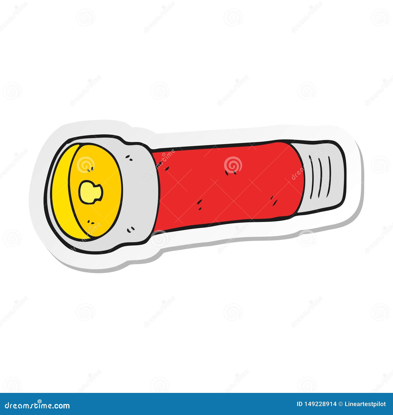 Sticker of a cartoon torch stock vector. Illustration of doodle - 149228914