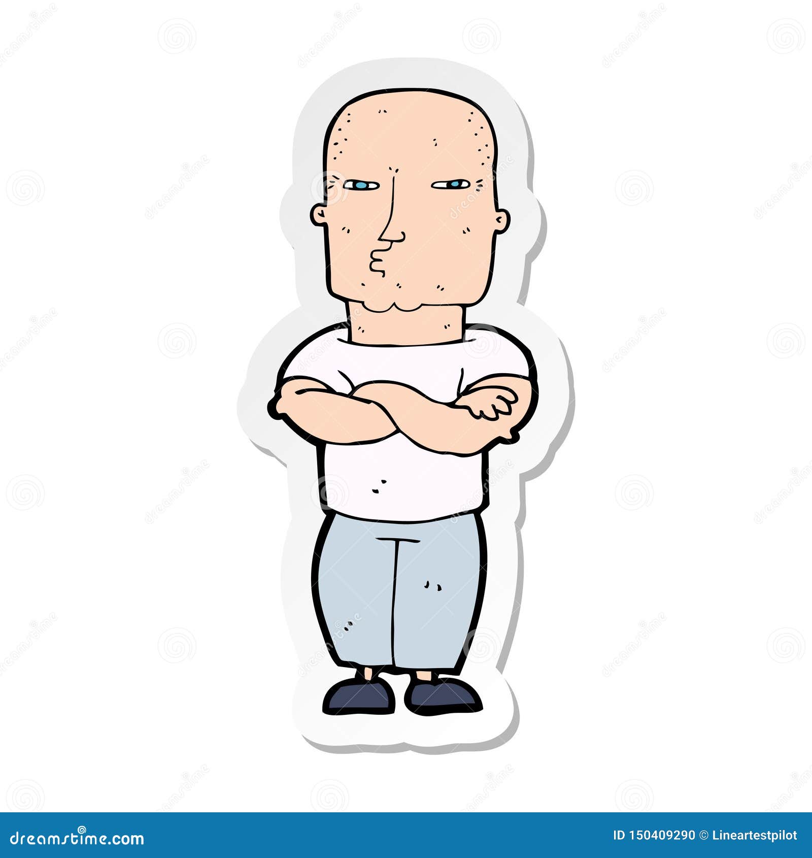 Sticker of a Cartoon Tough Guy Stock Vector - Illustration of vector ...