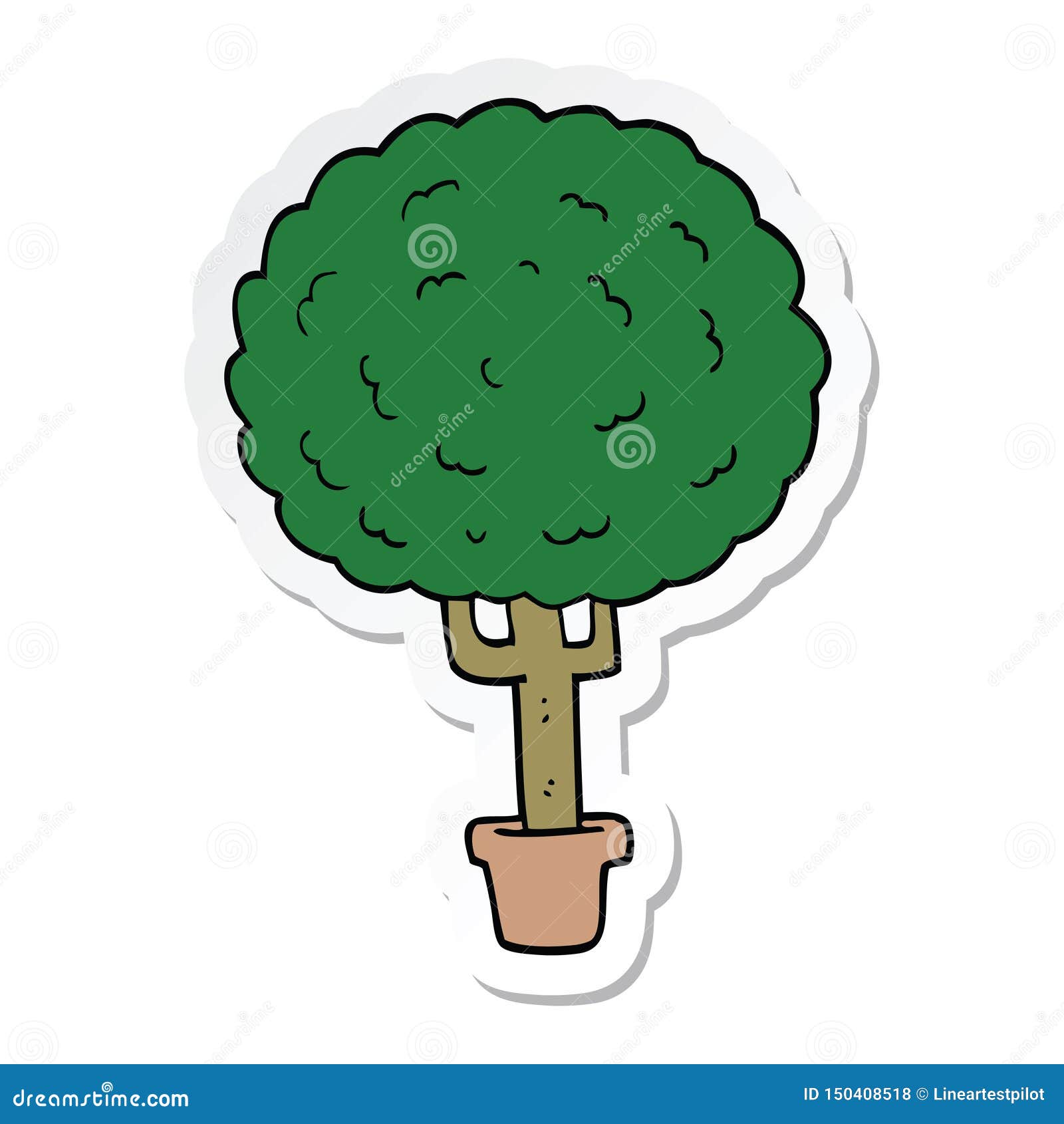 Sticker of a cartoon tree stock vector. Illustration of decal - 150408518