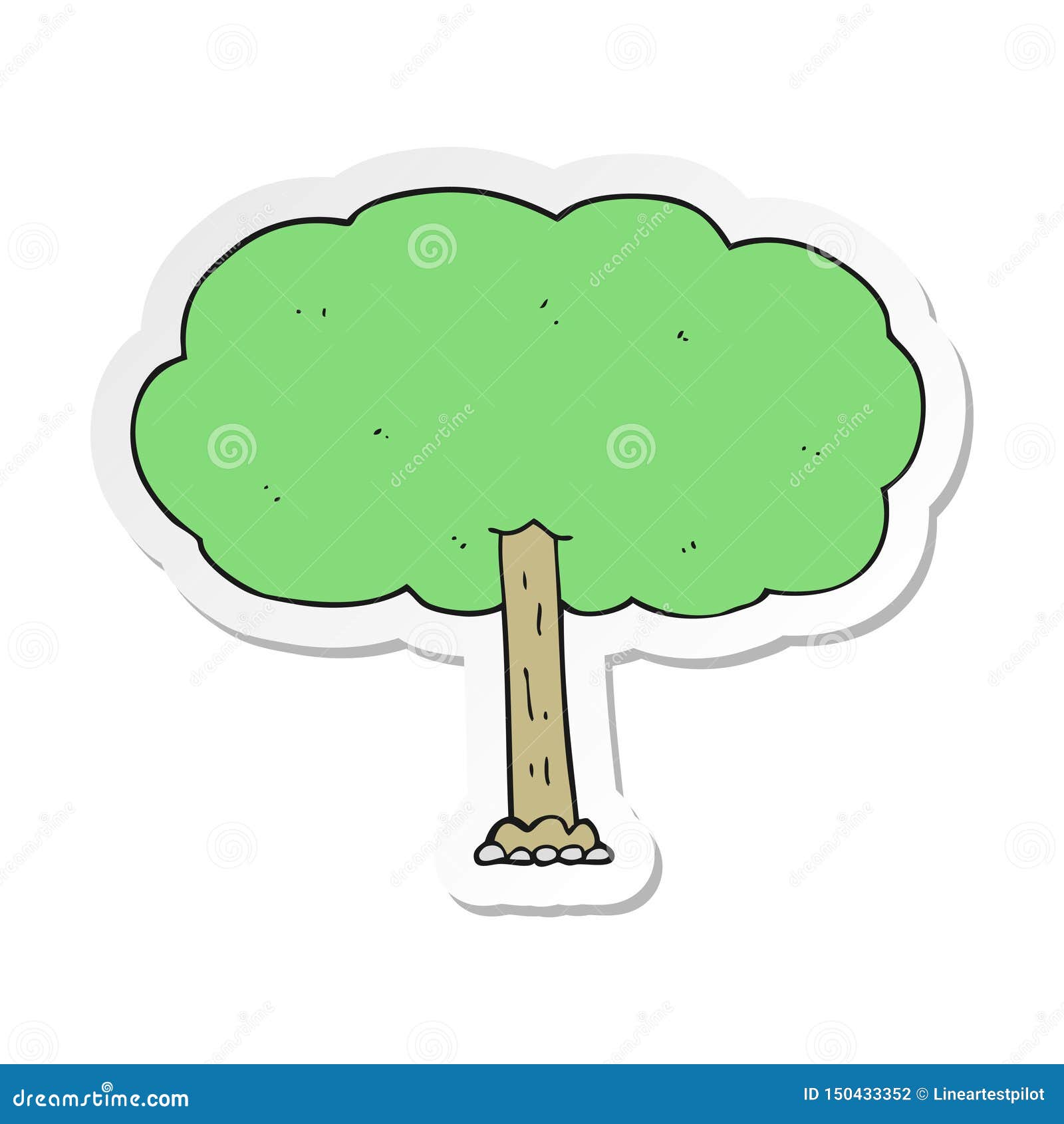 Sticker of a cartoon tree stock vector. Illustration of tree - 150433352