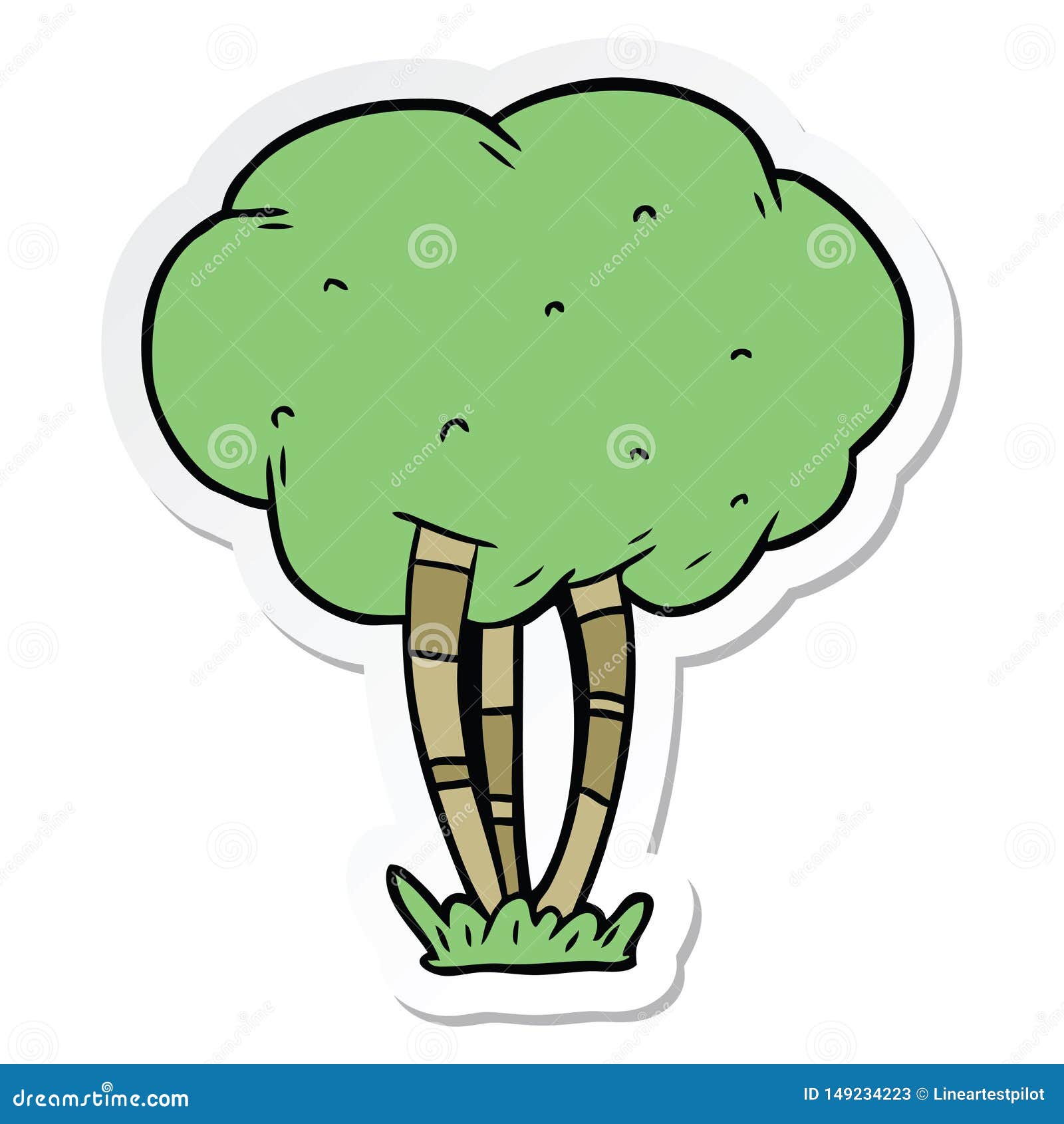 Sticker of a cartoon tree stock vector. Illustration of tree - 149234223