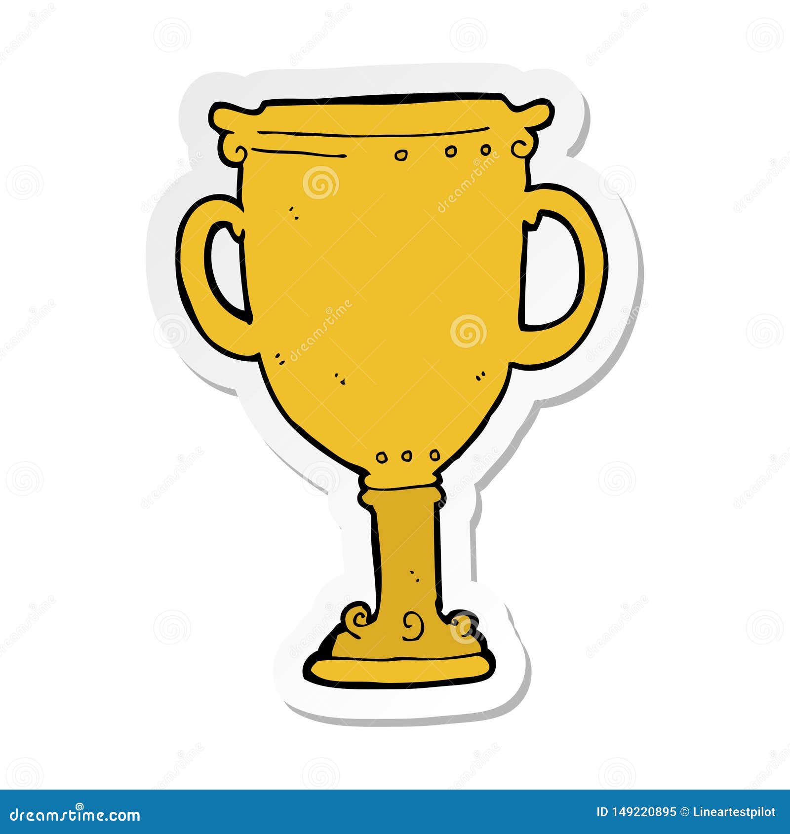 Sticker of a Cartoon Trophy Stock Vector - Illustration of funny ...