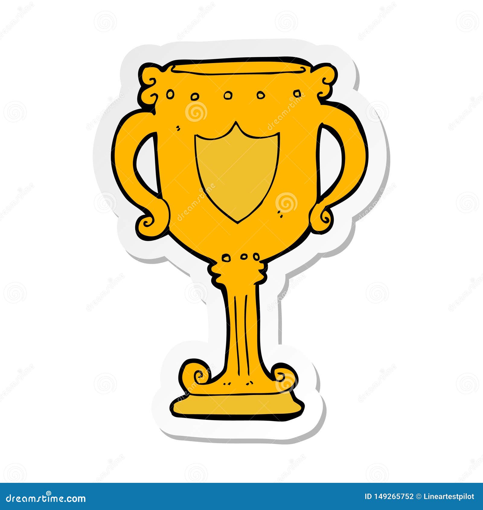 Sticker of a Cartoon Trophy Stock Vector - Illustration of sticker ...
