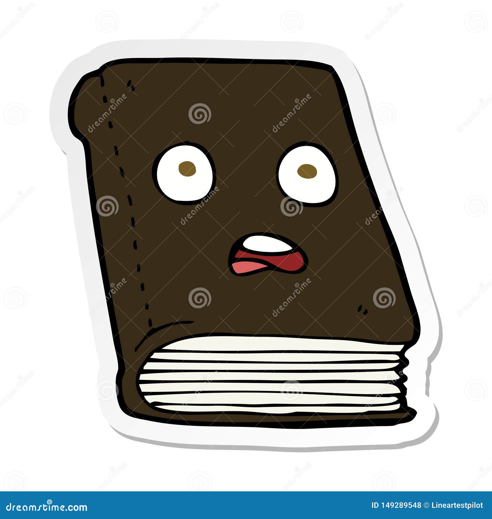 Sticker of a Cartoon Unhappy Book Stock Vector - Illustration of book ...