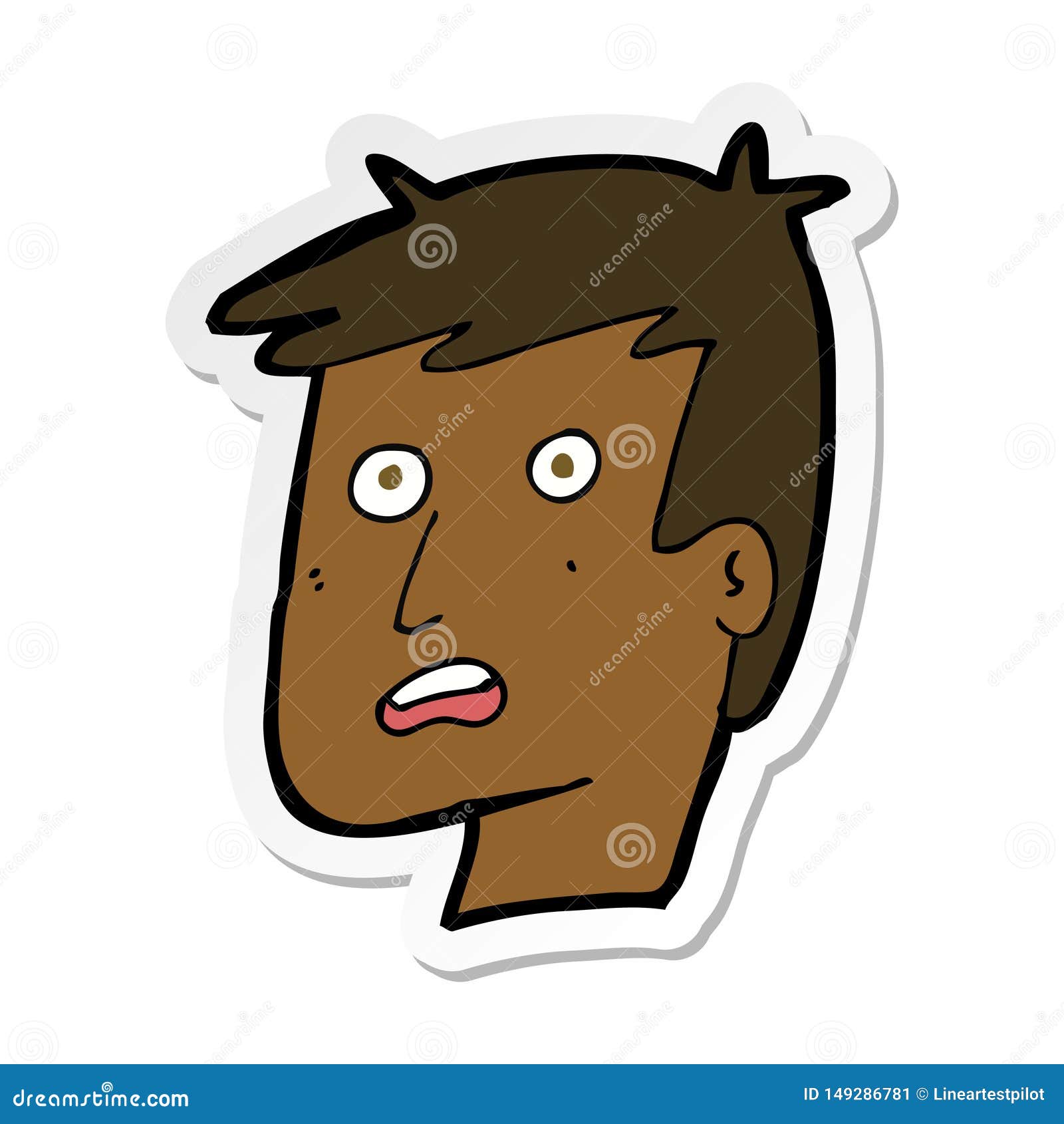Sticker of a Cartoon Unhappy Face Stock Vector - Illustration of symbol ...