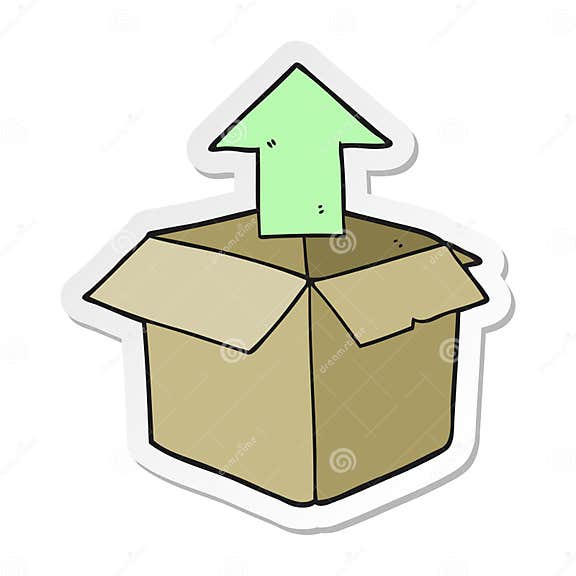 Sticker of a Cartoon Unpacking a Box Stock Vector - Illustration of ...
