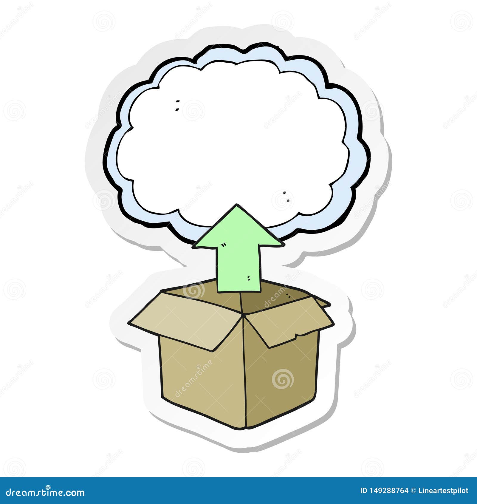 Sticker of a Cartoon Upload To the Cloud Stock Vector - Illustration of ...