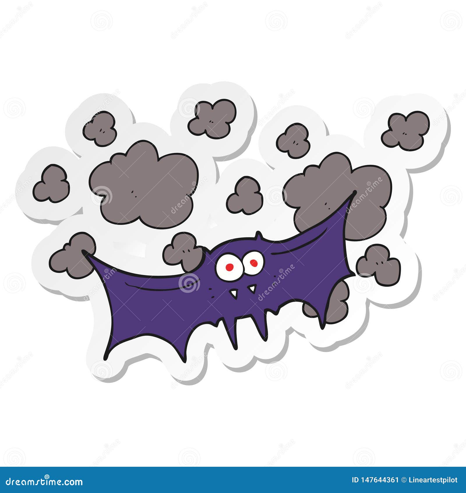 Sticker of a Cartoon Vampire Bat Stock Vector - Illustration of drawn ...